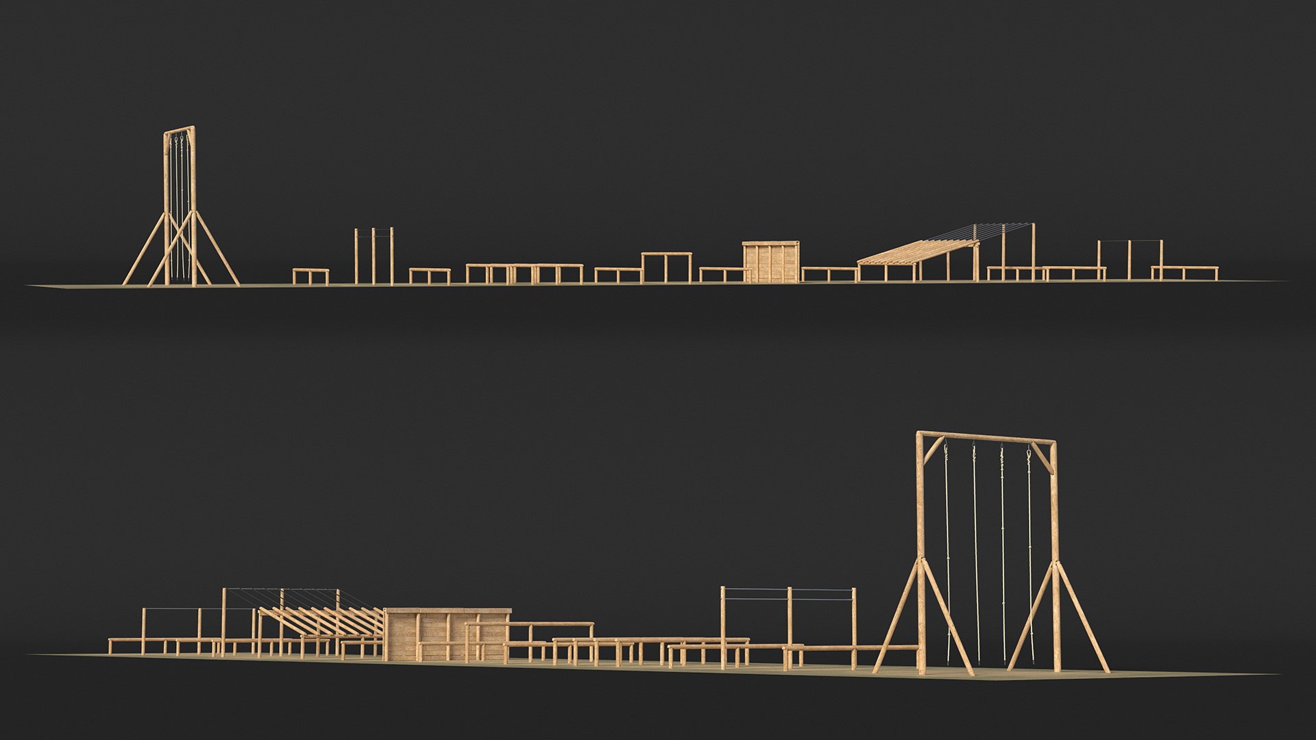 Military Training Obstacles Course 3D Model - TurboSquid 2235489