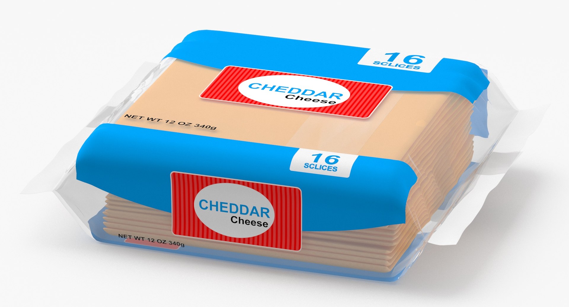 Sliced Cheese Single Pack Blank And Generic Label Model - TurboSquid ...