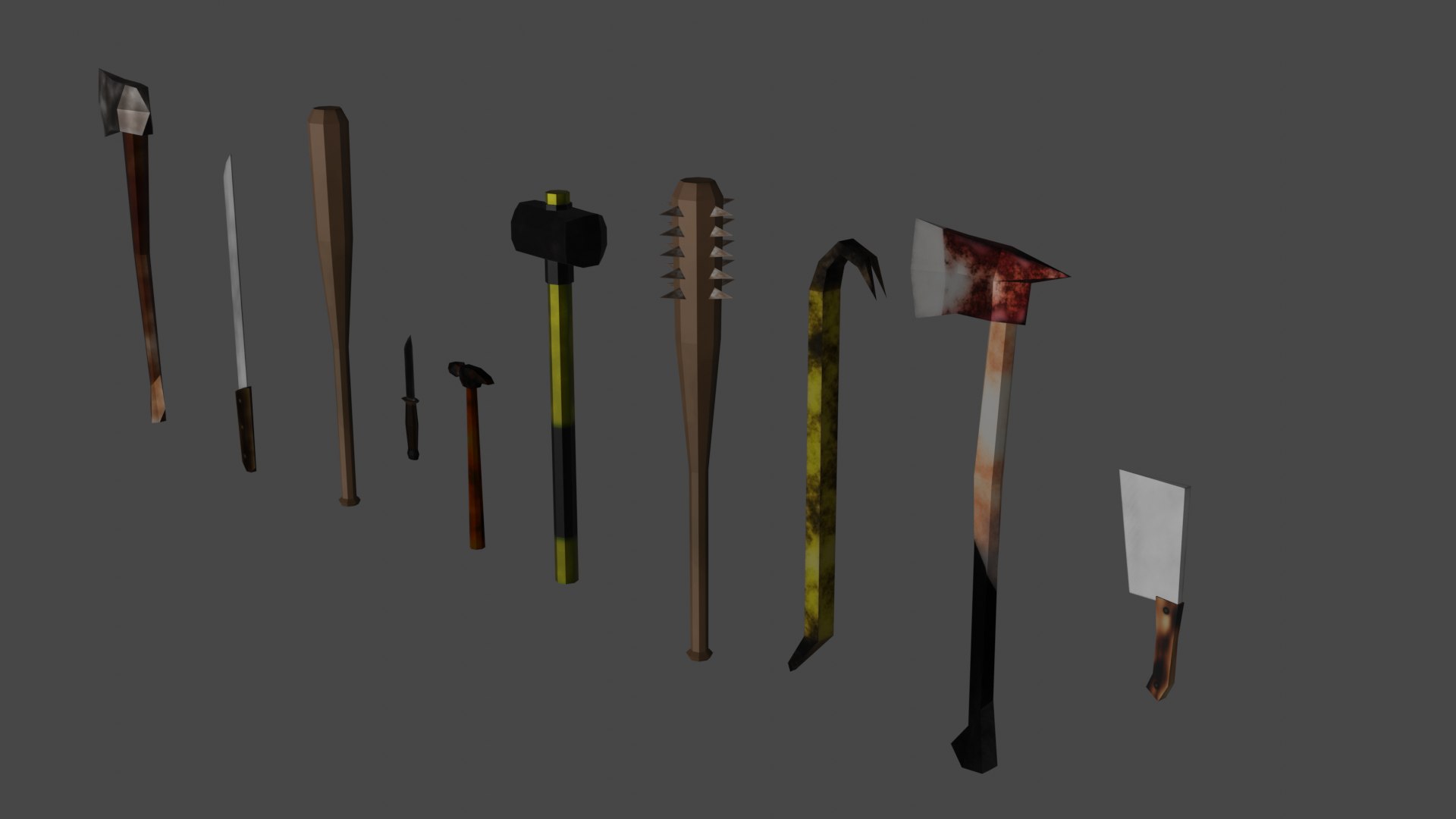 3D Low Polly Melee Weapons Model - TurboSquid 1769970