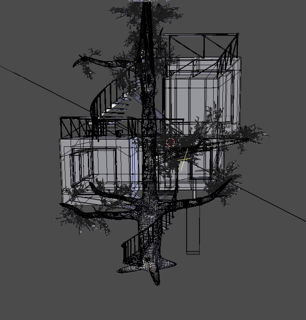Modern Treehouse House Tree 3d 3ds