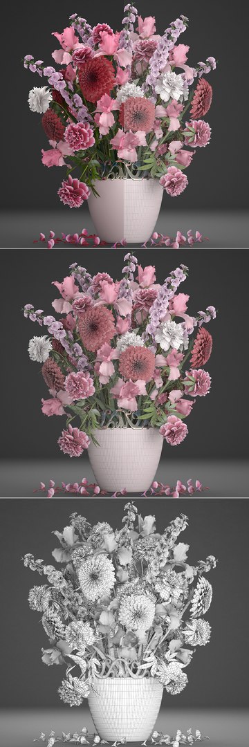 3D Bouquet Red Flowers - TurboSquid 1336785