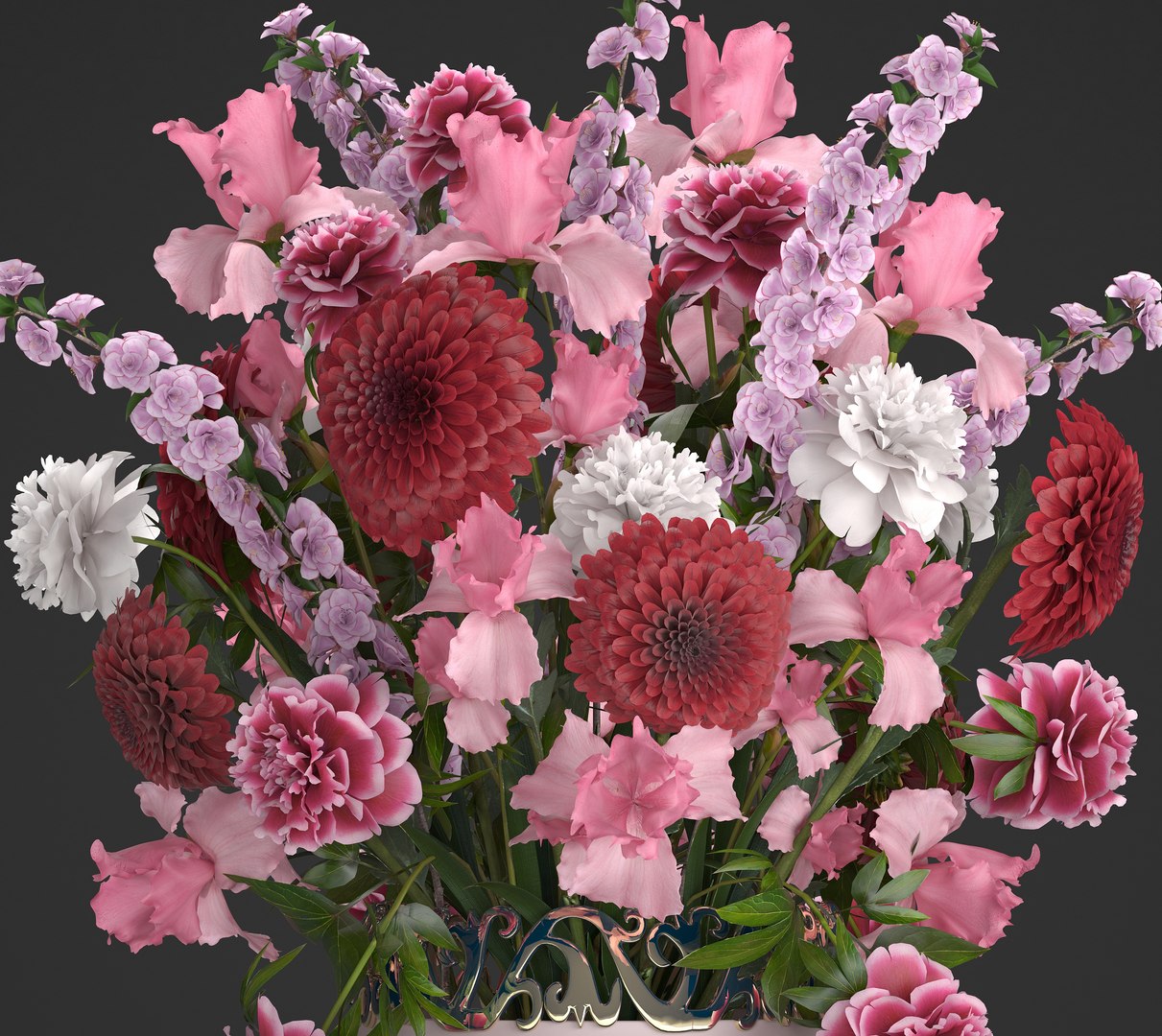 3D Bouquet Red Flowers - TurboSquid 1336785