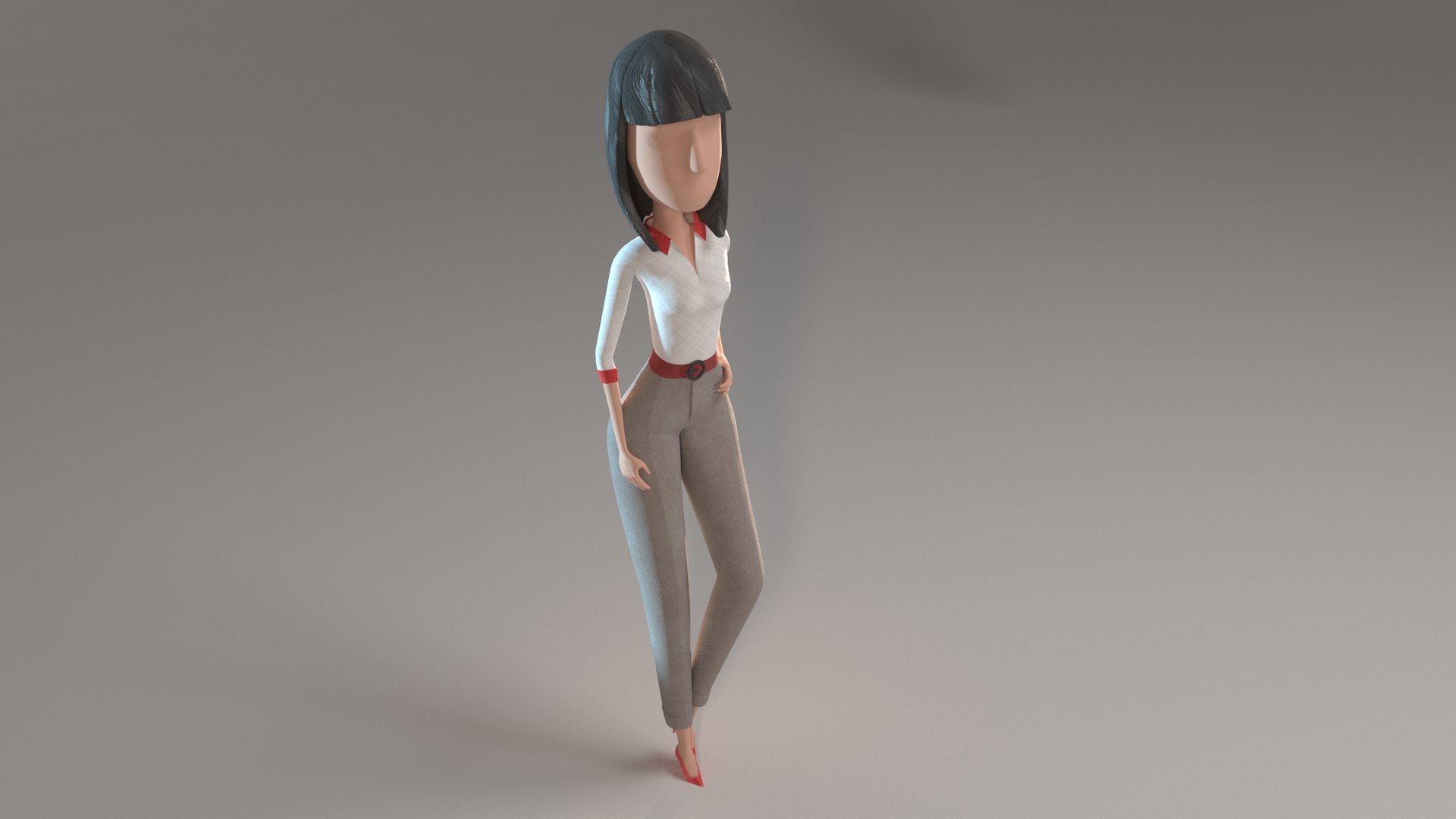 3D Model Cartoon Girl Rigged - TurboSquid 1411989