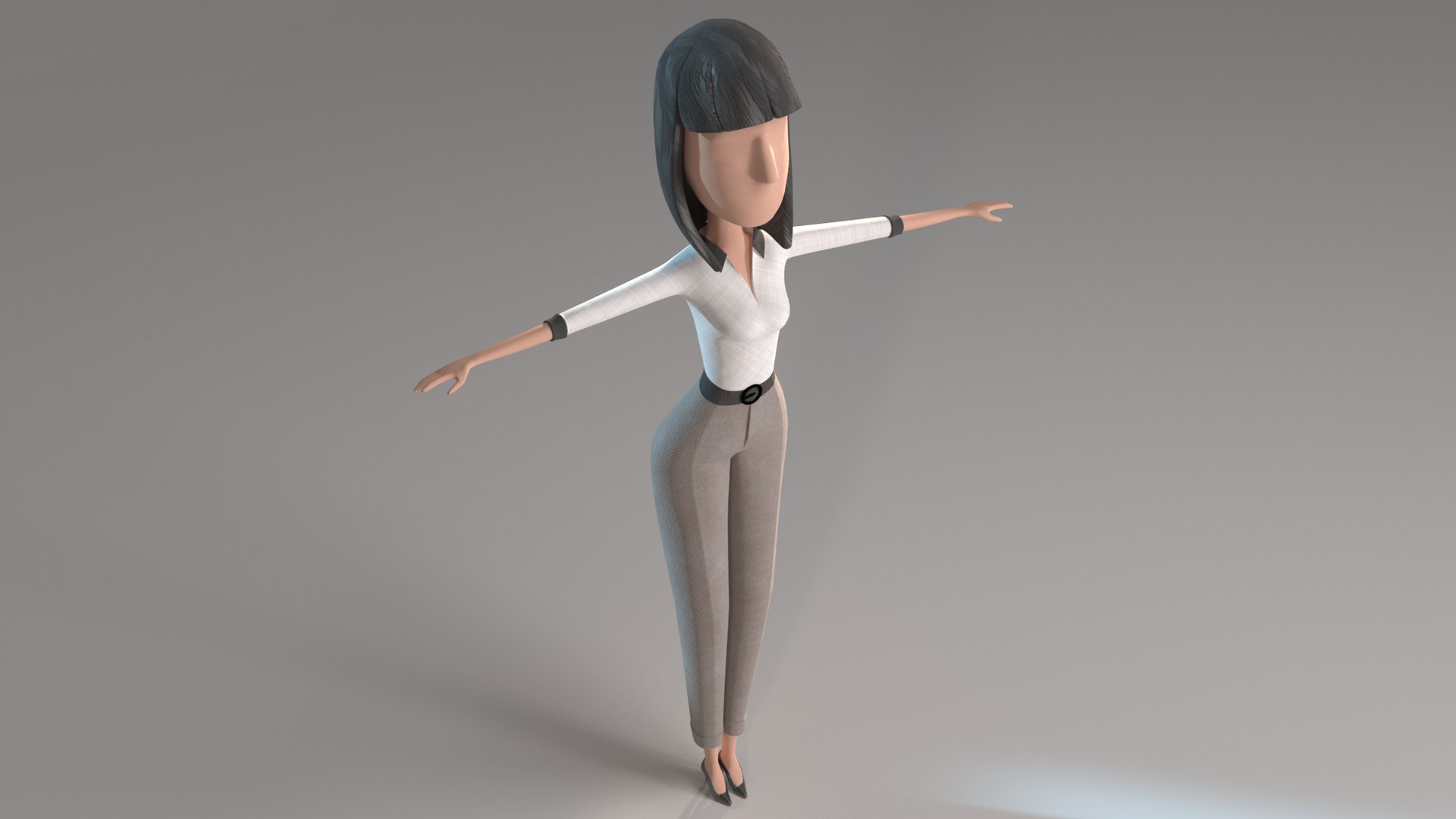 3D Model Cartoon Girl Rigged - TurboSquid 1411989