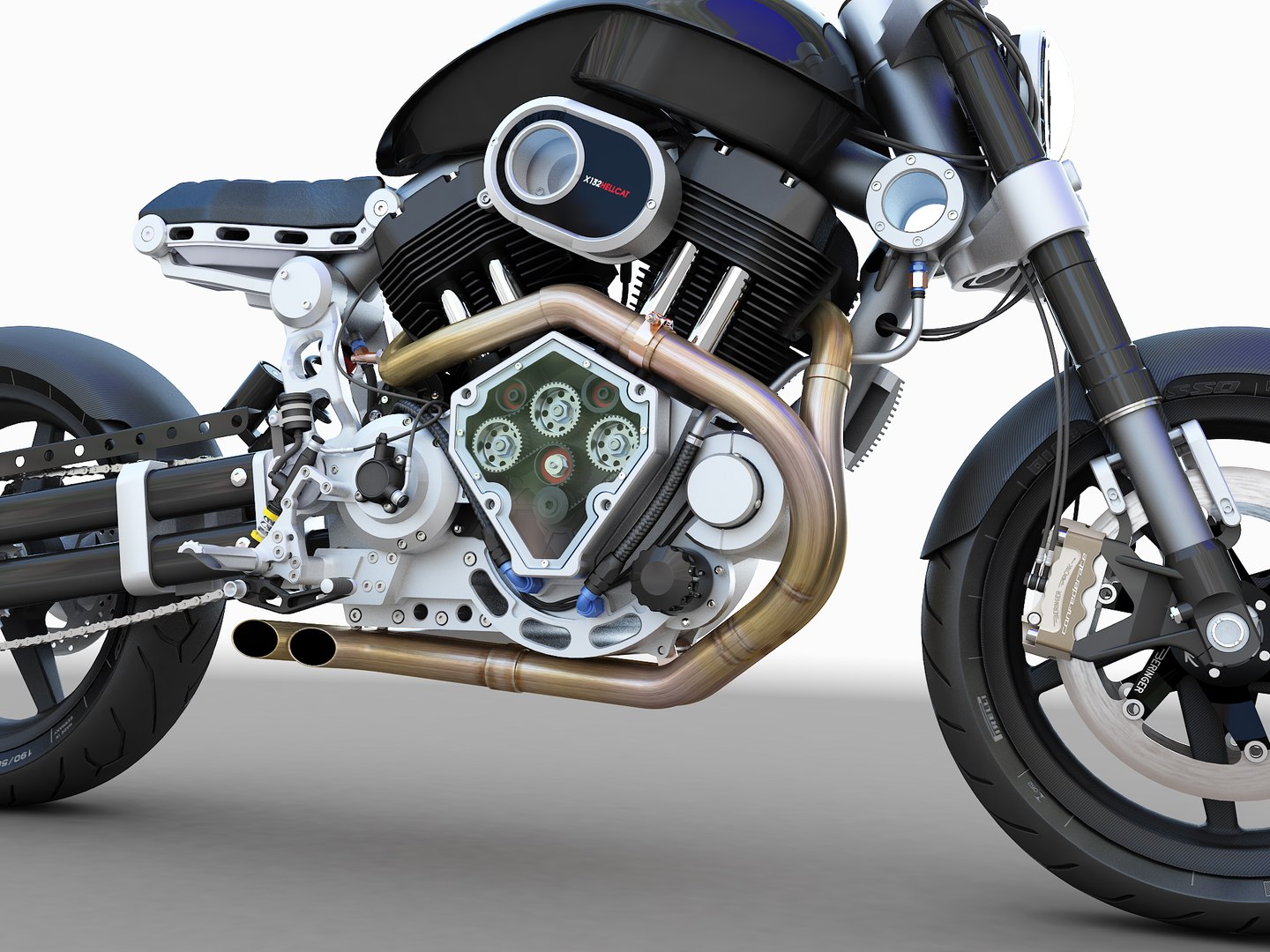 3D Model Confederate Hellcat Motorcycle - TurboSquid 1374401