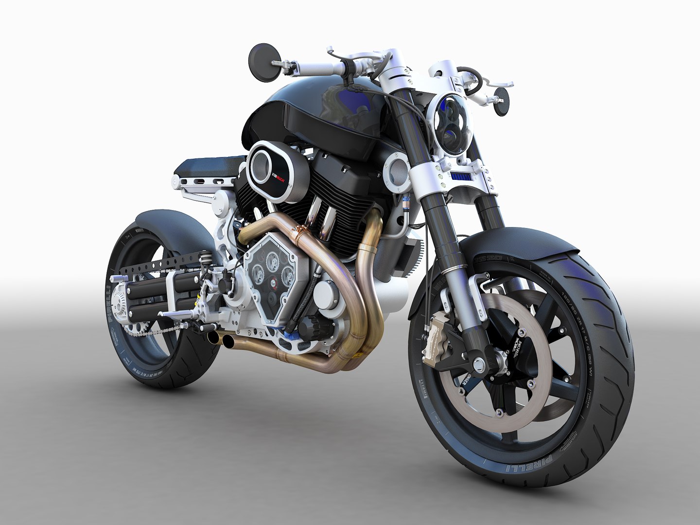 3D Model Confederate Hellcat Motorcycle - TurboSquid 1374401