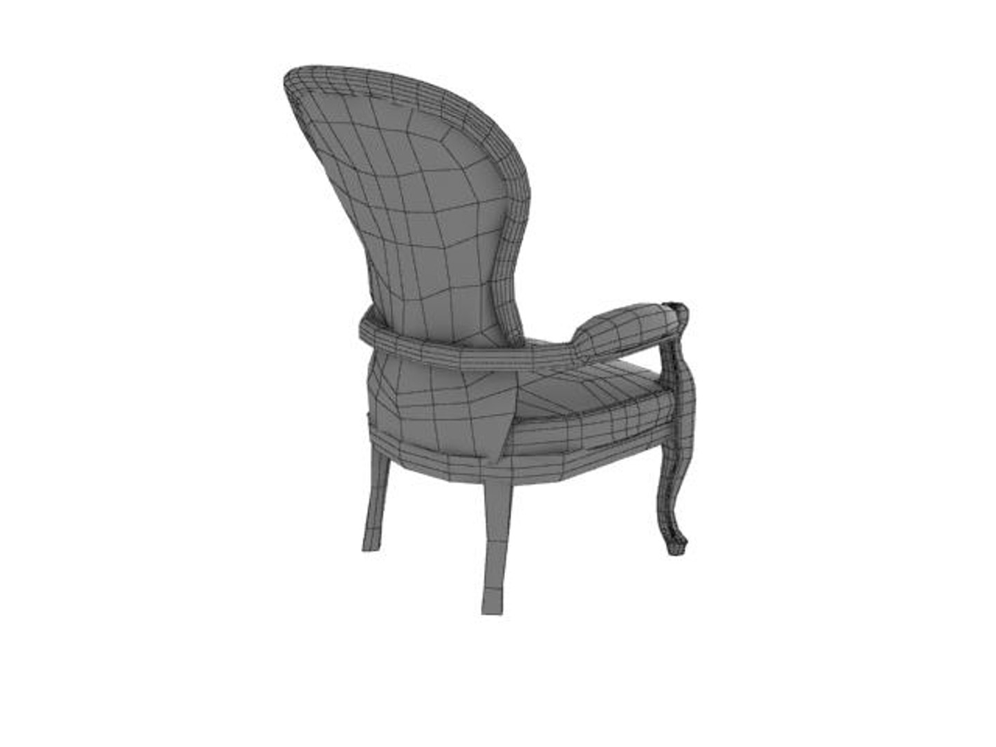 3d low-poly classical chair