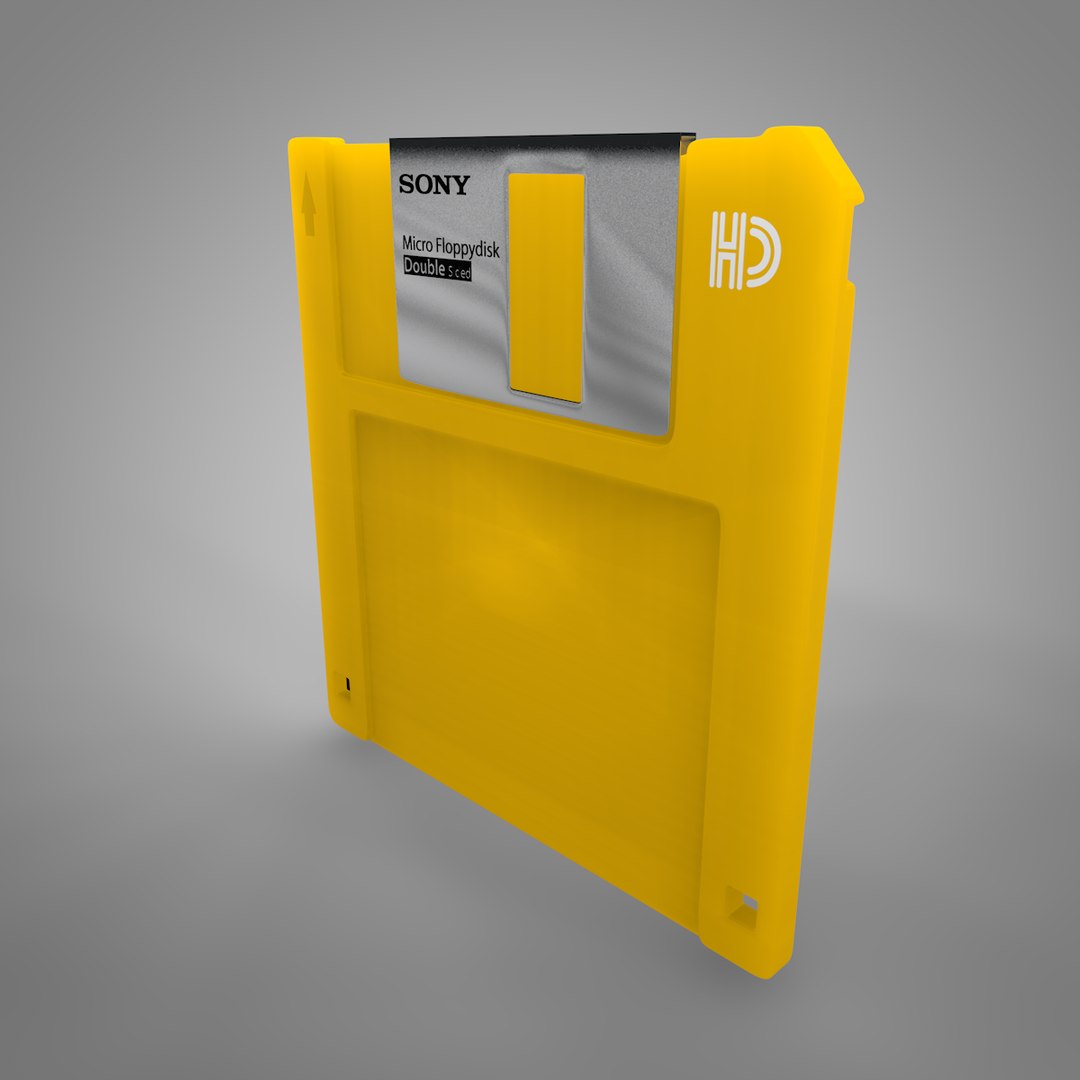 3D Sony Floppy Disk Yellow - TurboSquid 1415705