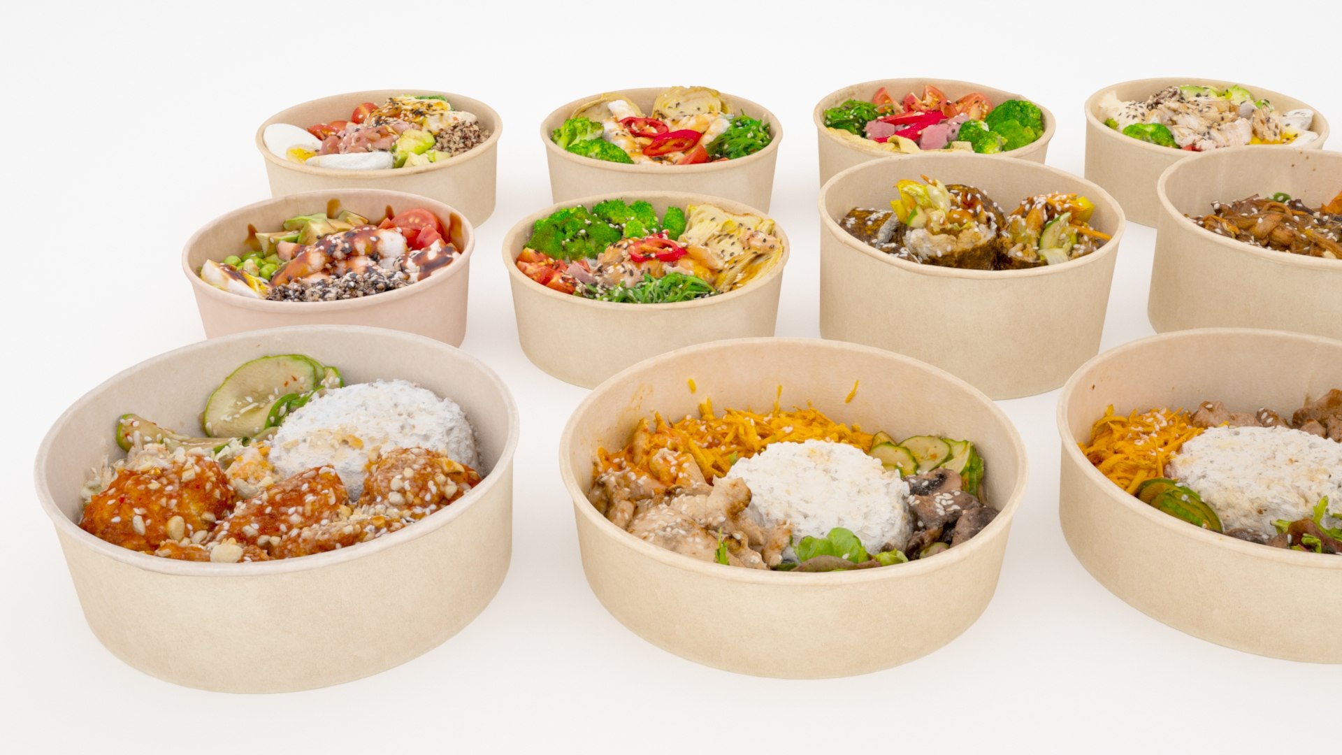 3D Poke Bowl Collection 21 Items - TurboSquid 2214899