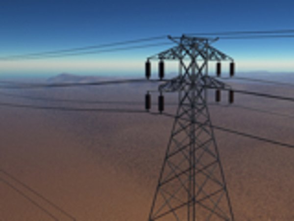 tension power tower lines 3d model