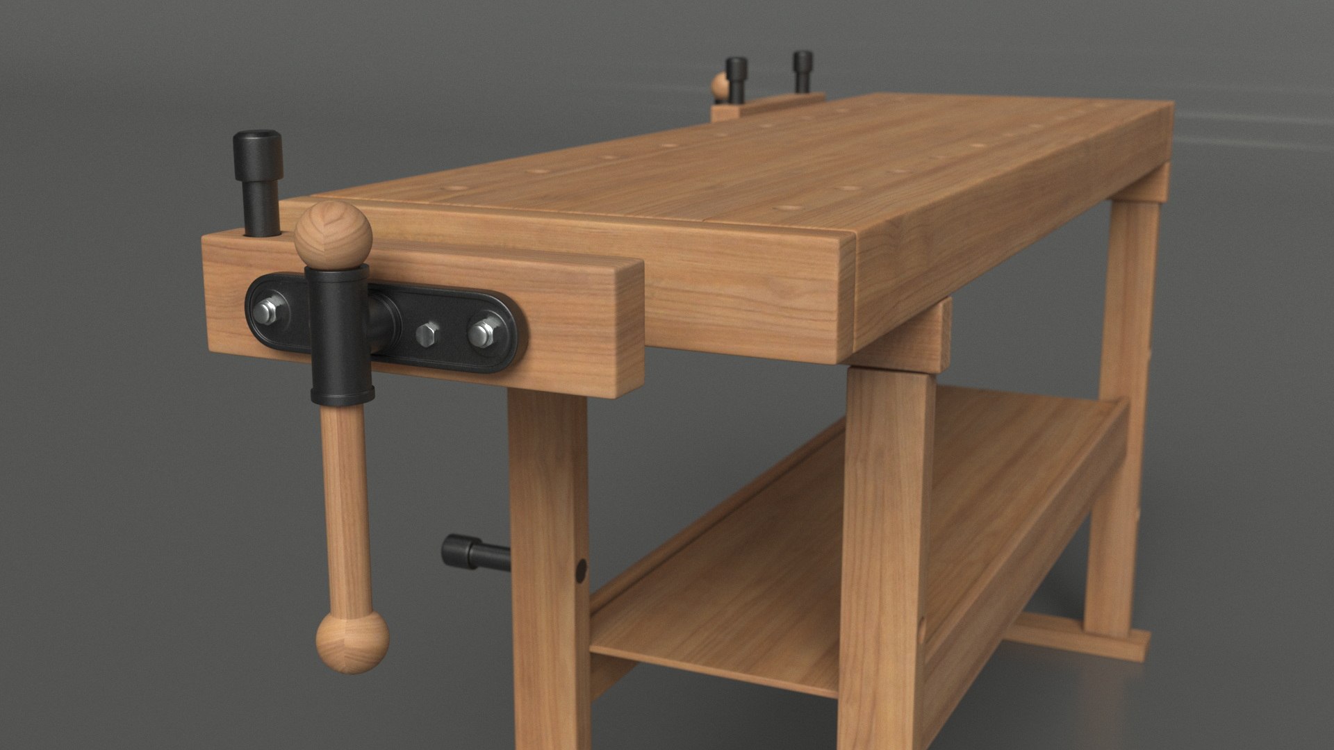 Oak Carpentry Workbench 3D Model - TurboSquid 2276047
