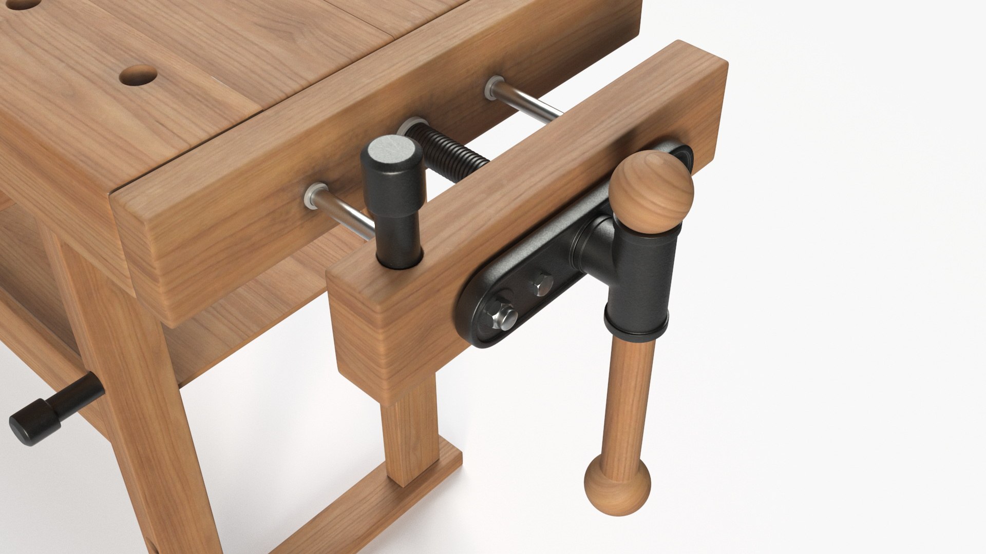 Oak Carpentry Workbench 3D Model - TurboSquid 2276047