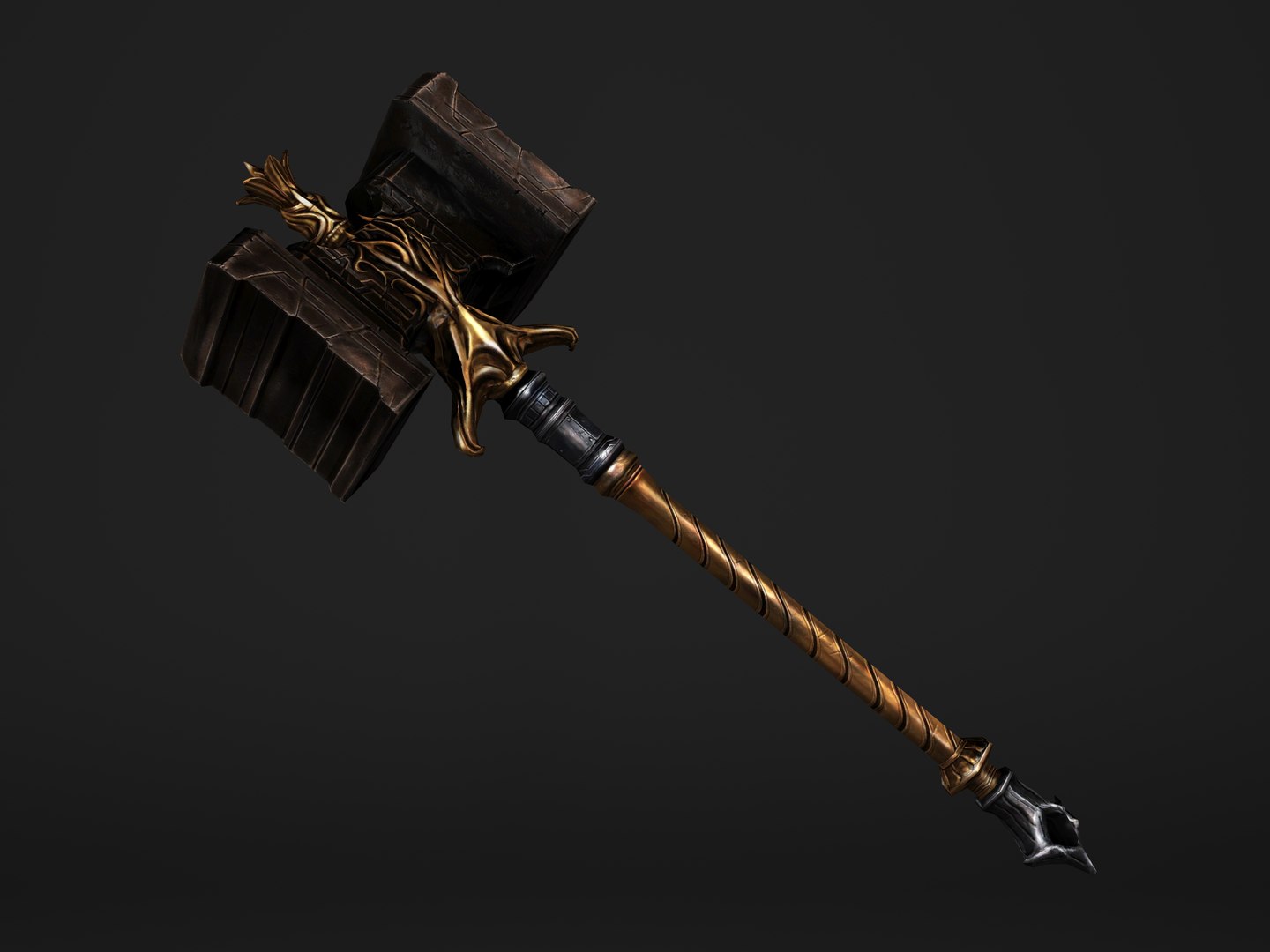 3D Fantasy Golden Hammer - Model - TurboSquid 1436067