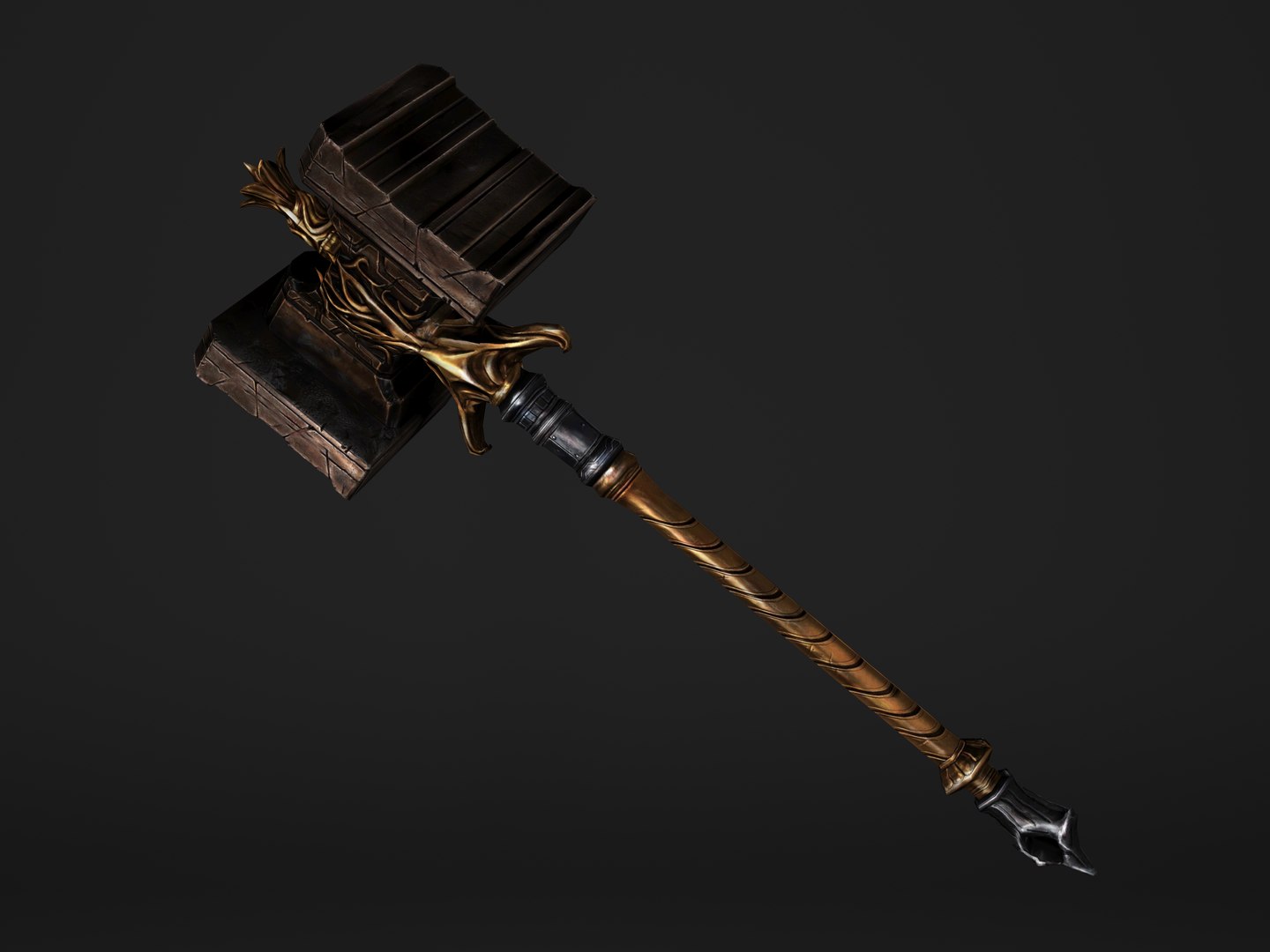 3D Fantasy Golden Hammer - Model - TurboSquid 1436067