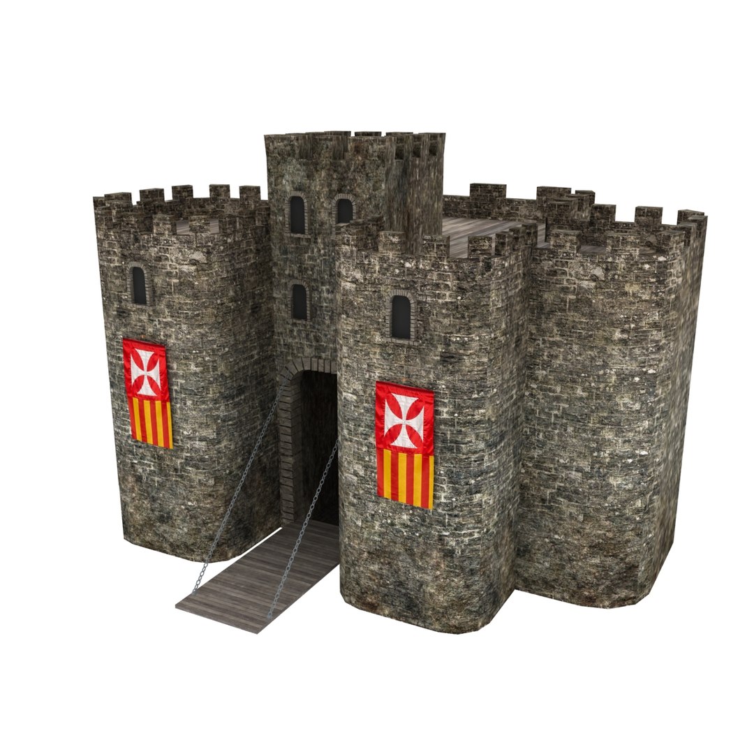 Medieval Castle Gate Tower Max