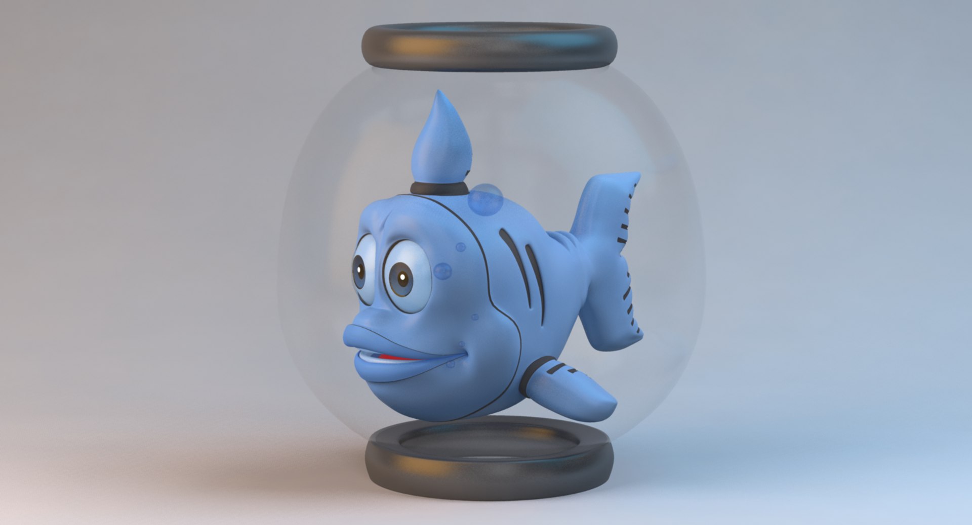 3d Blue Cartoon Fish