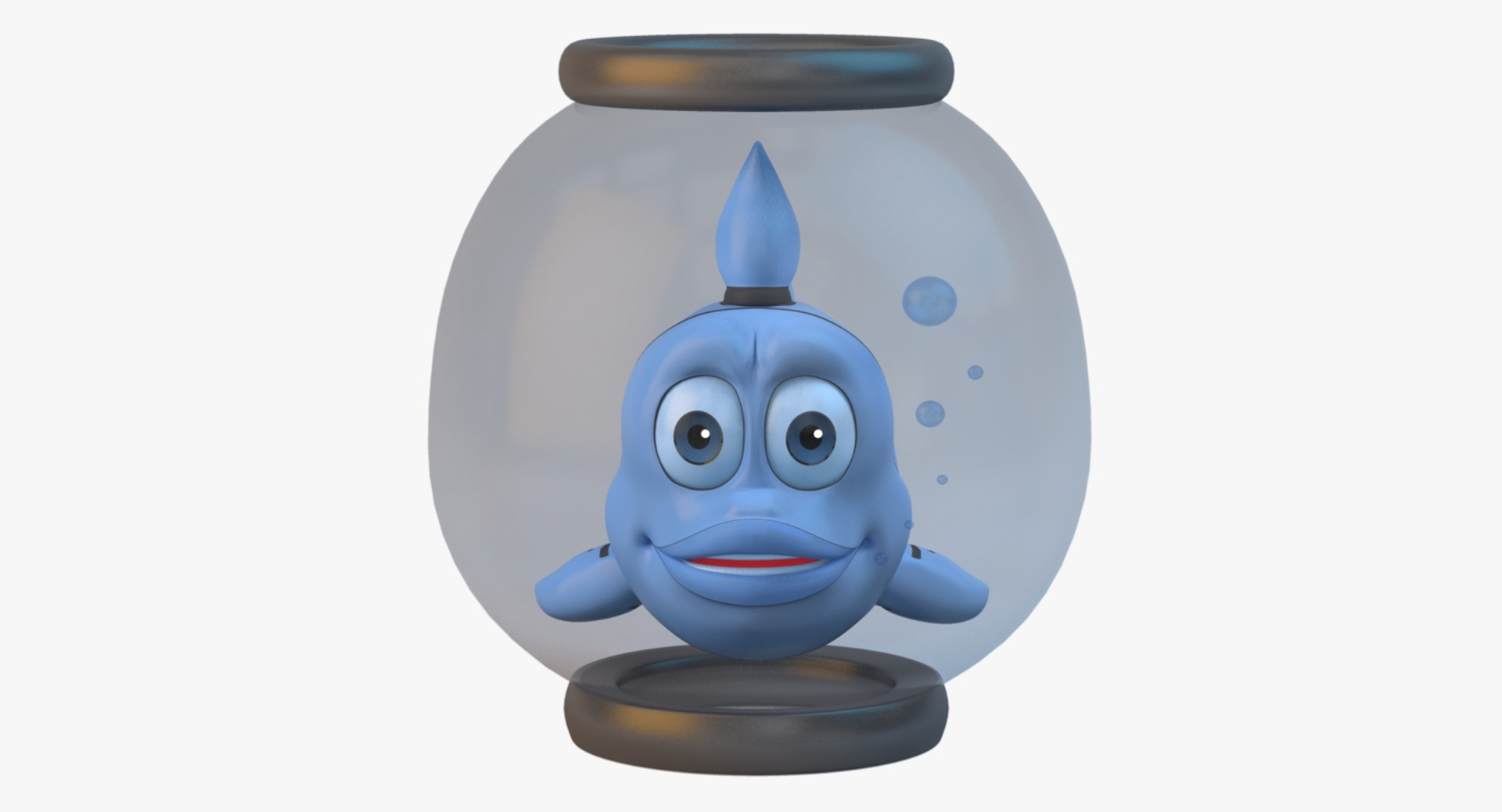3d Blue Cartoon Fish