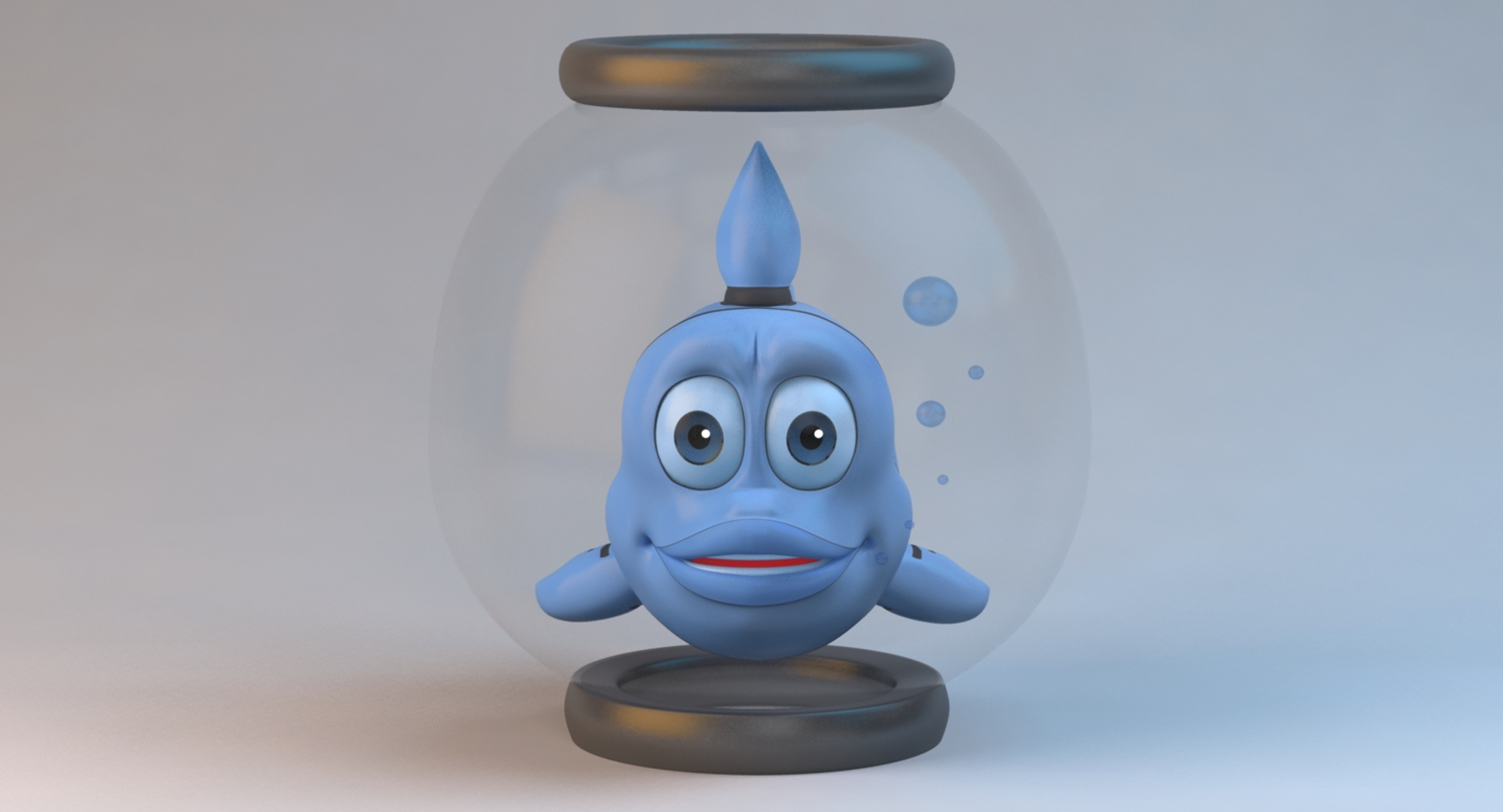 3d Blue Cartoon Fish
