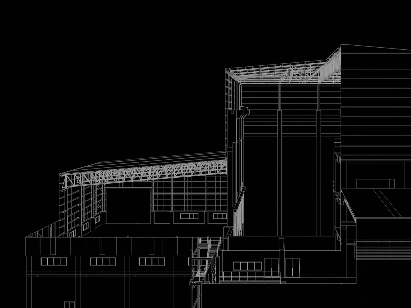 3D Model Industrial Building In Cutaway Section 25i16 - TurboSquid 2350302