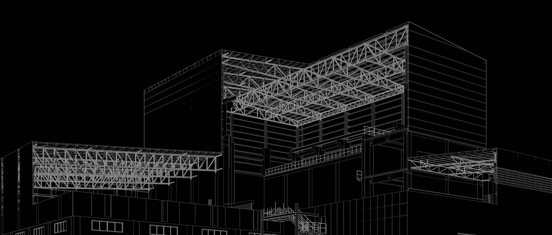 3D Model Industrial Building In Cutaway Section 25i16 - TurboSquid 2350302