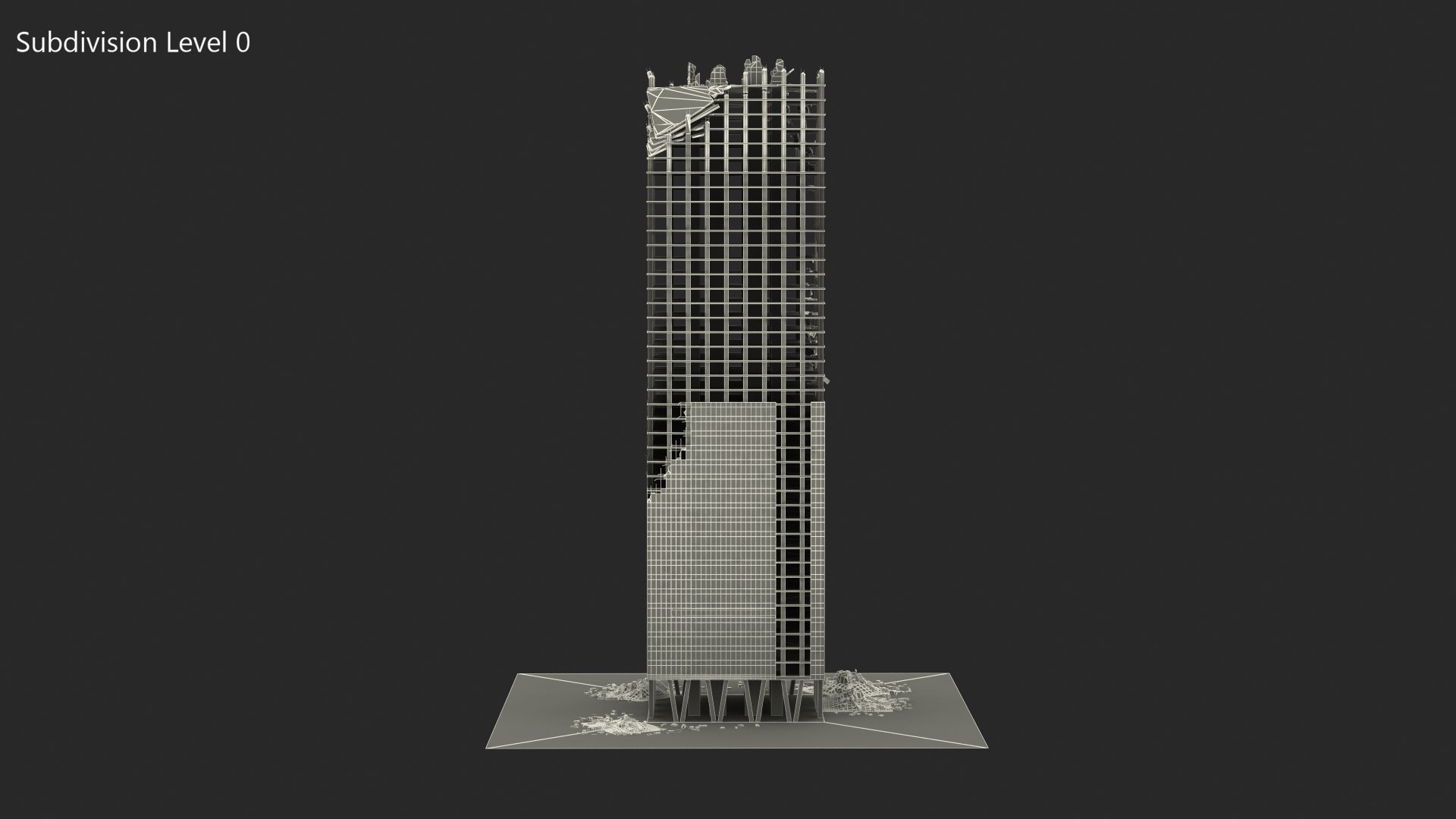 3D Model Destroyed Skyscraper - TurboSquid 1474074