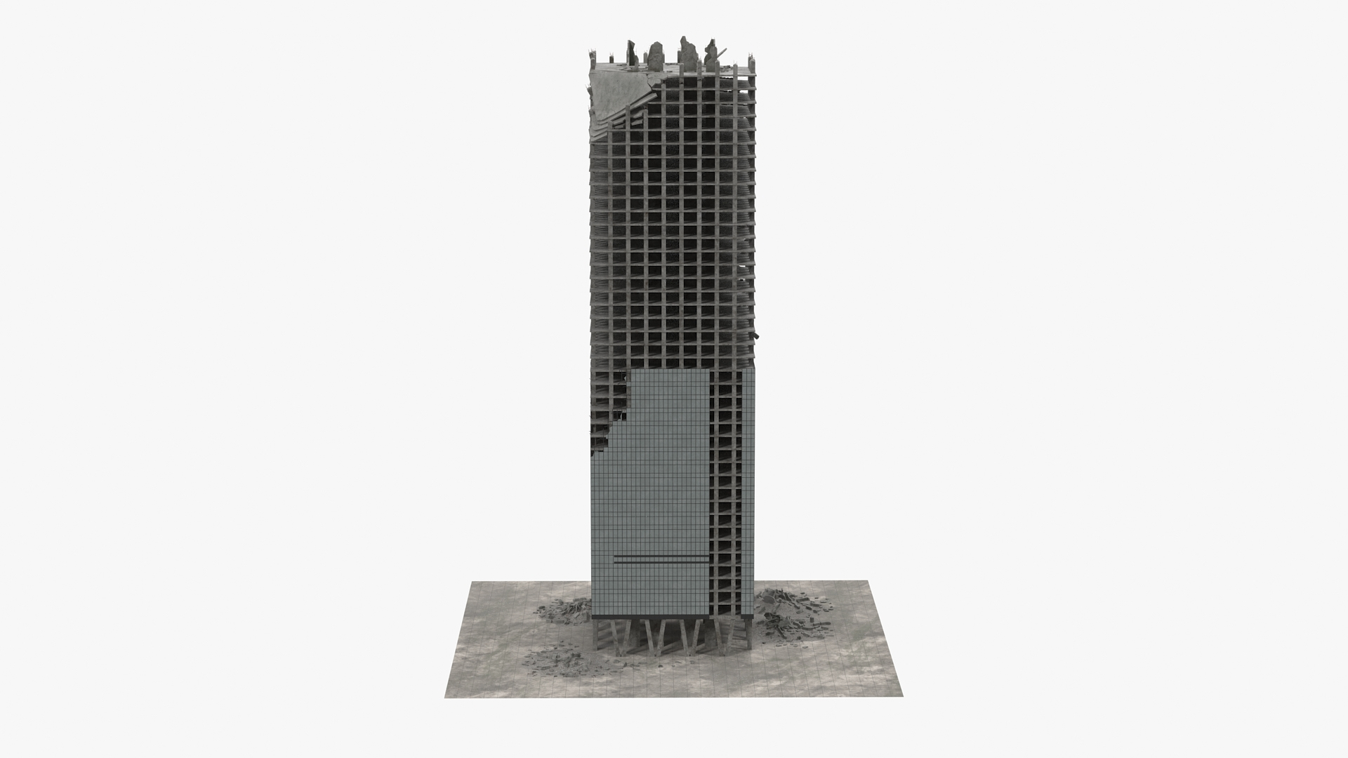 3D Model Destroyed Skyscraper - TurboSquid 1474074