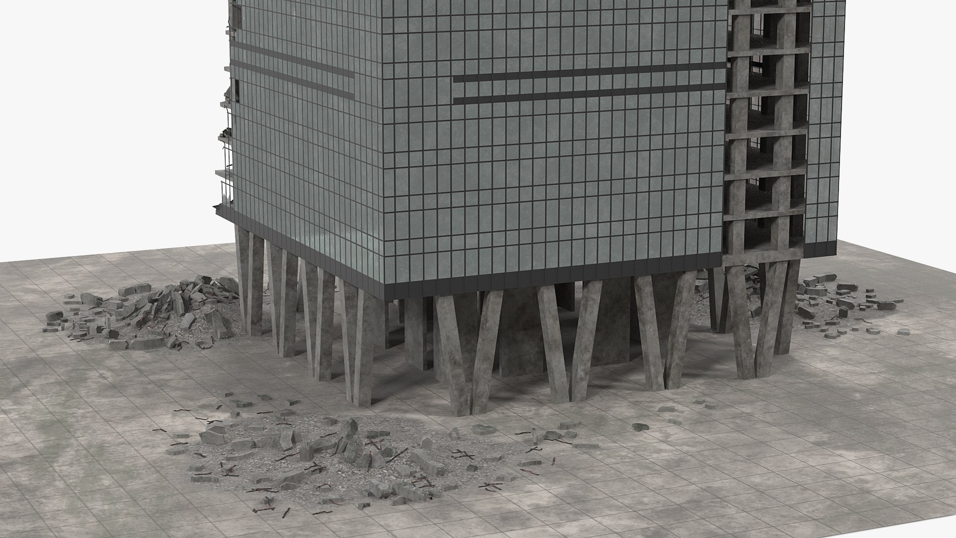 3D Model Destroyed Skyscraper - TurboSquid 1474074