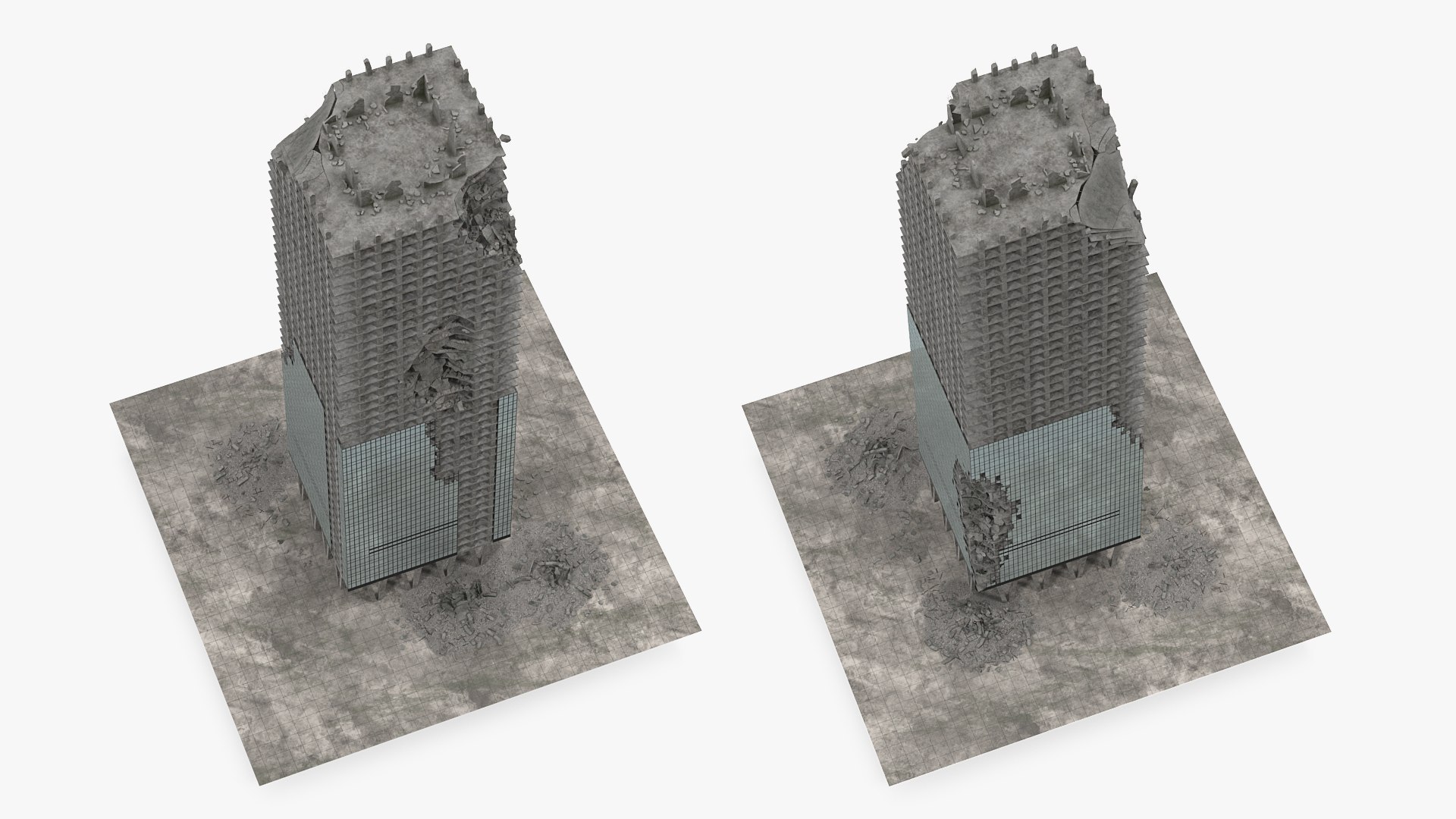 3D Model Destroyed Skyscraper - TurboSquid 1474074