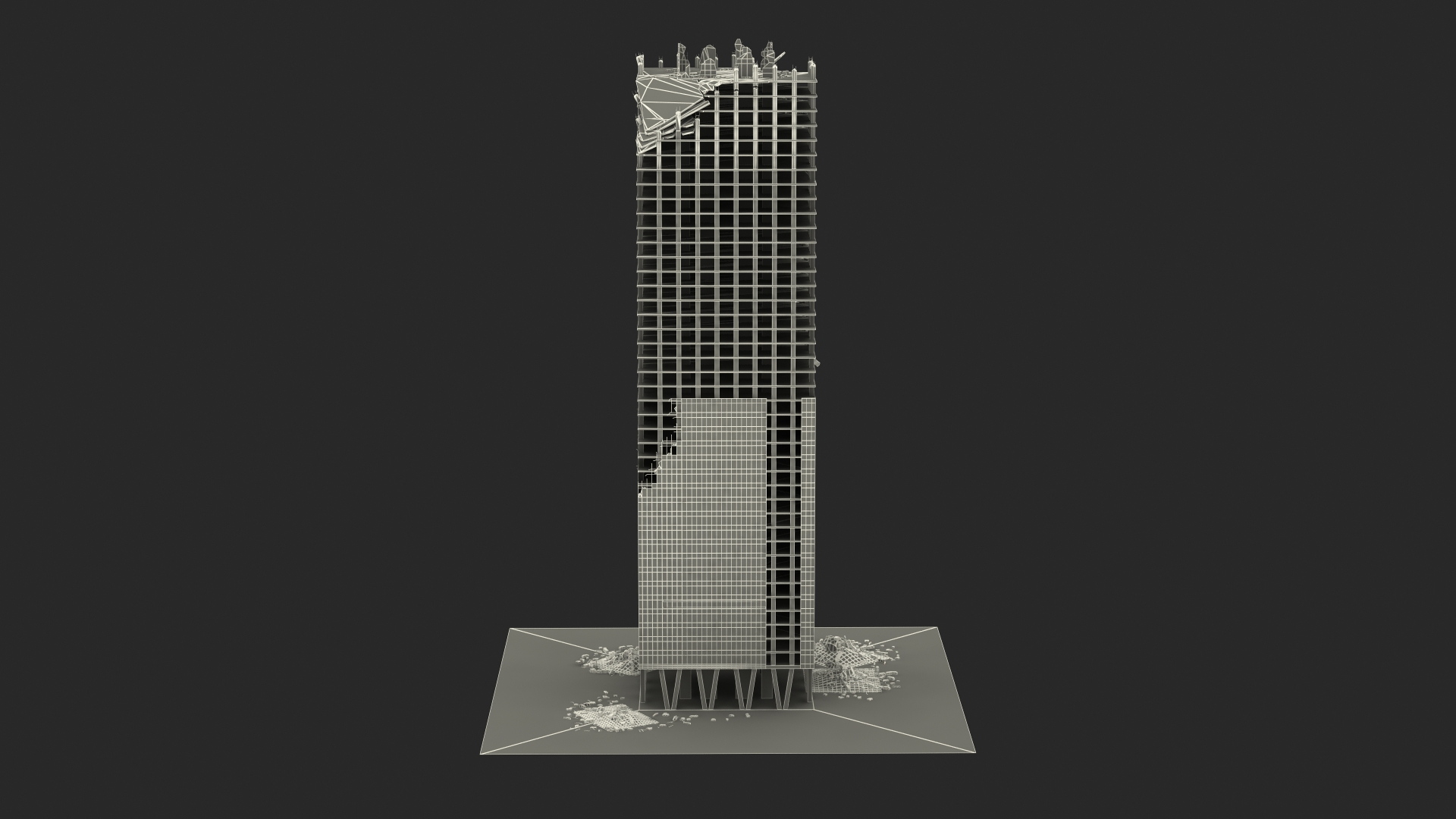 3D Model Destroyed Skyscraper - TurboSquid 1474074