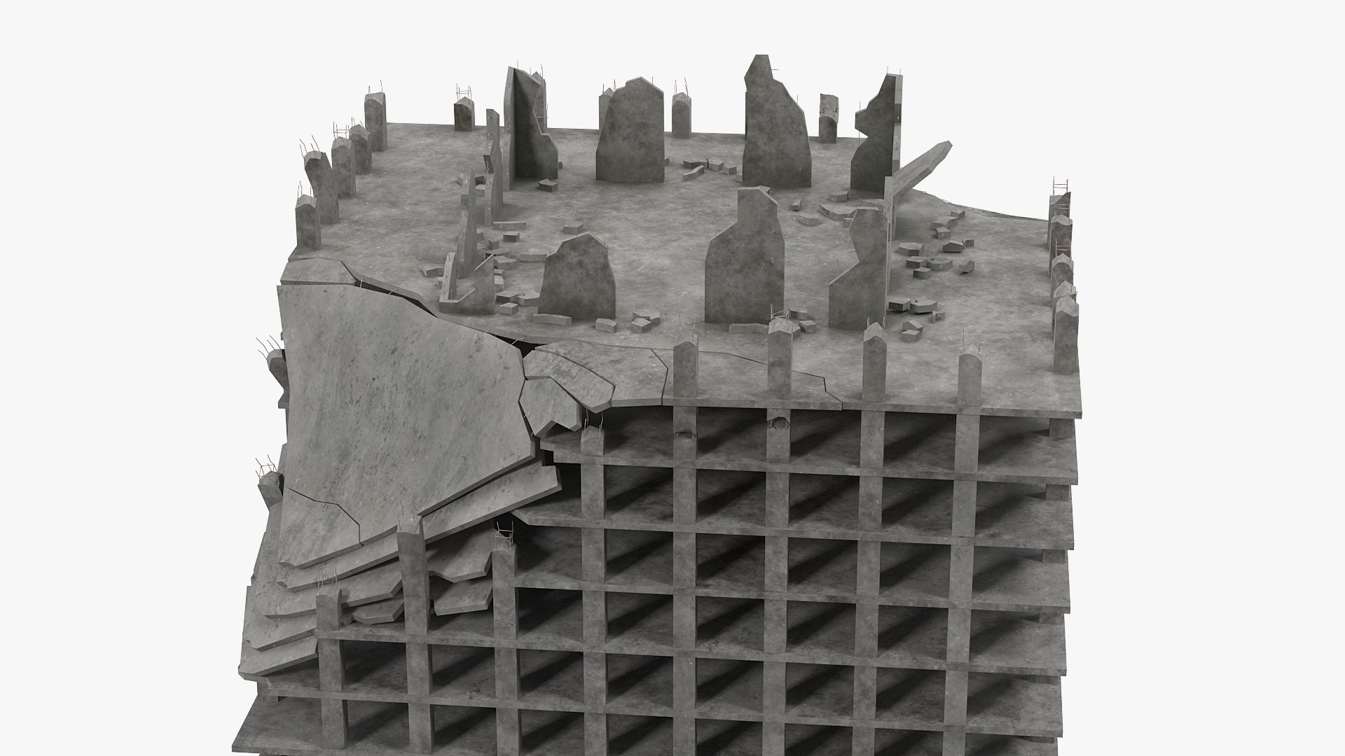 3D Model Destroyed Skyscraper - TurboSquid 1474074