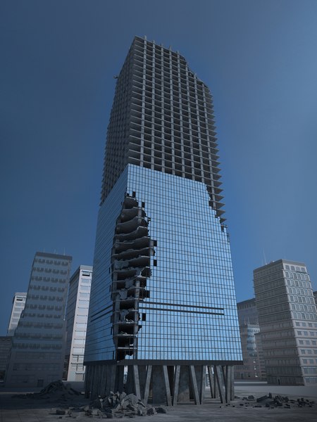 3D model destroyed skyscraper - TurboSquid 1474074