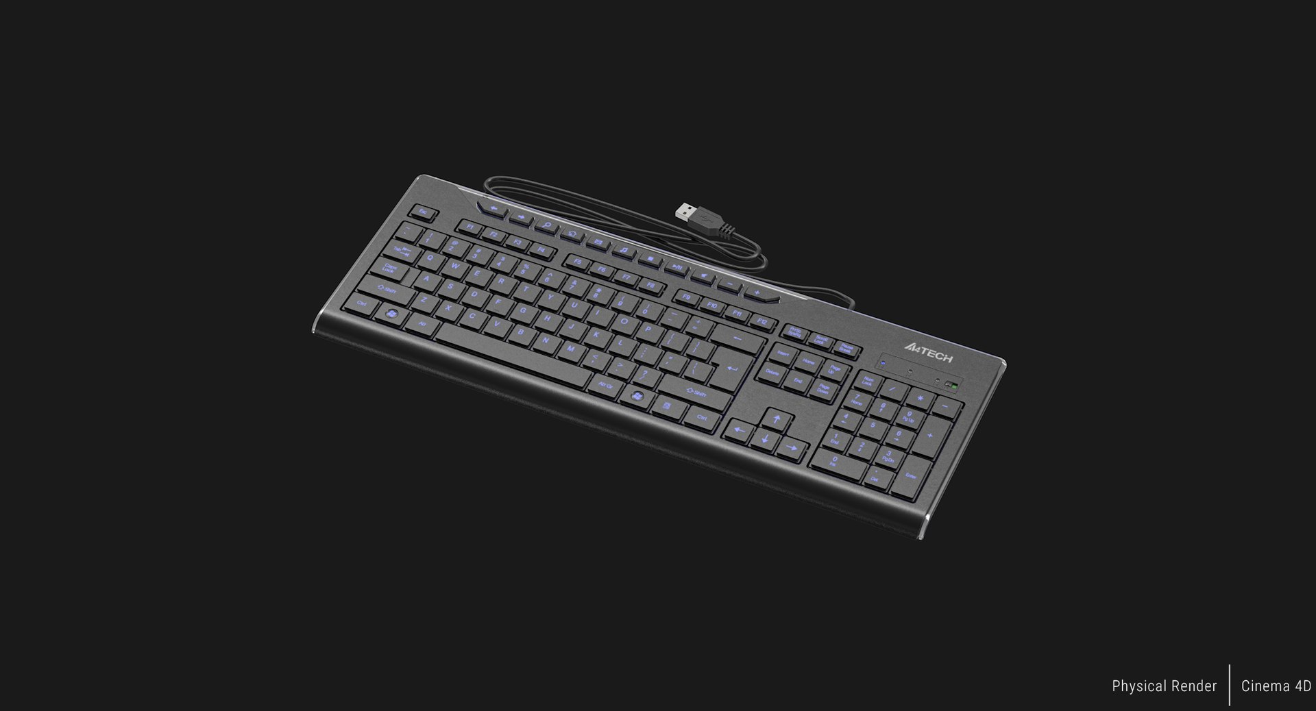 3D Model Realistic Keyboard A4tech Kd-800l - TurboSquid 1367066