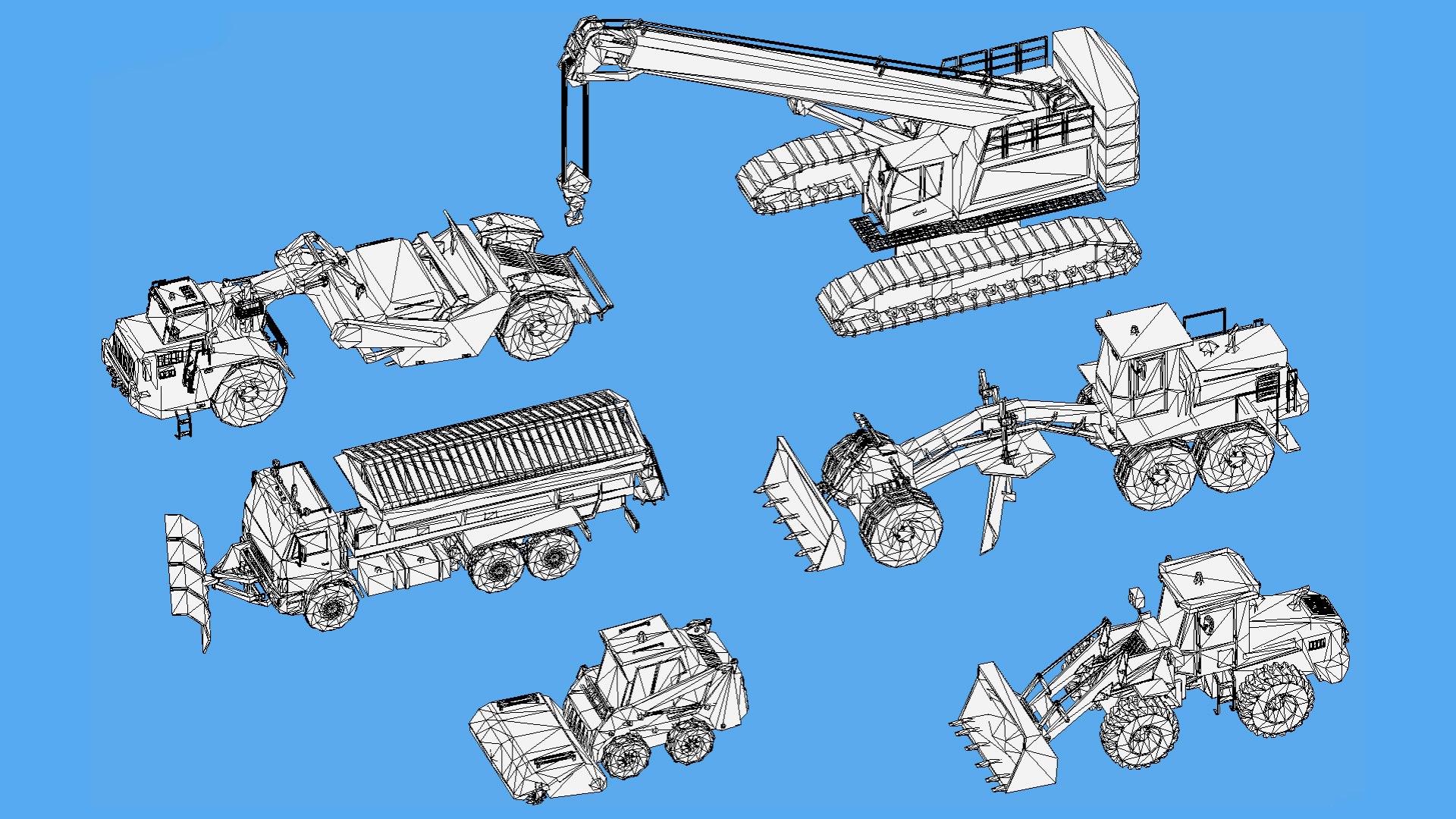 Collection Construction Vehicles Low- Poly 3D Model - TurboSquid 2164510