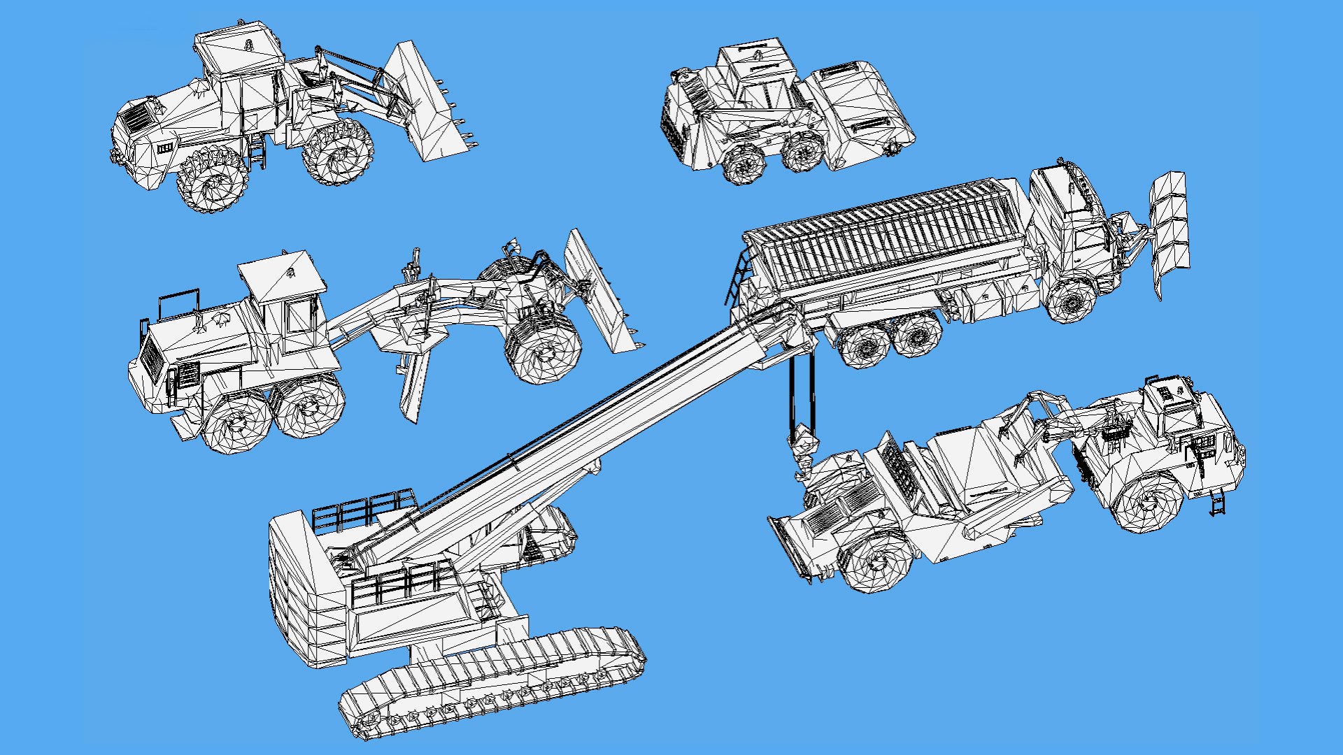 Collection Construction Vehicles Low- Poly 3D Model - TurboSquid 2164510