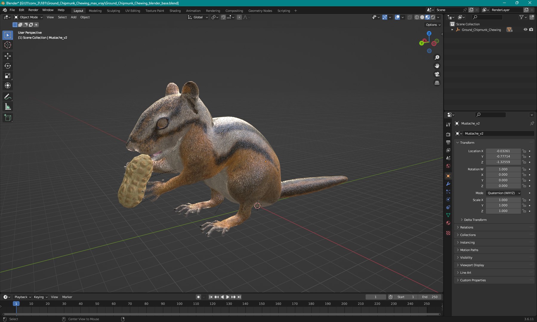 3D Ground Chipmunk Chewing - TurboSquid 2436866