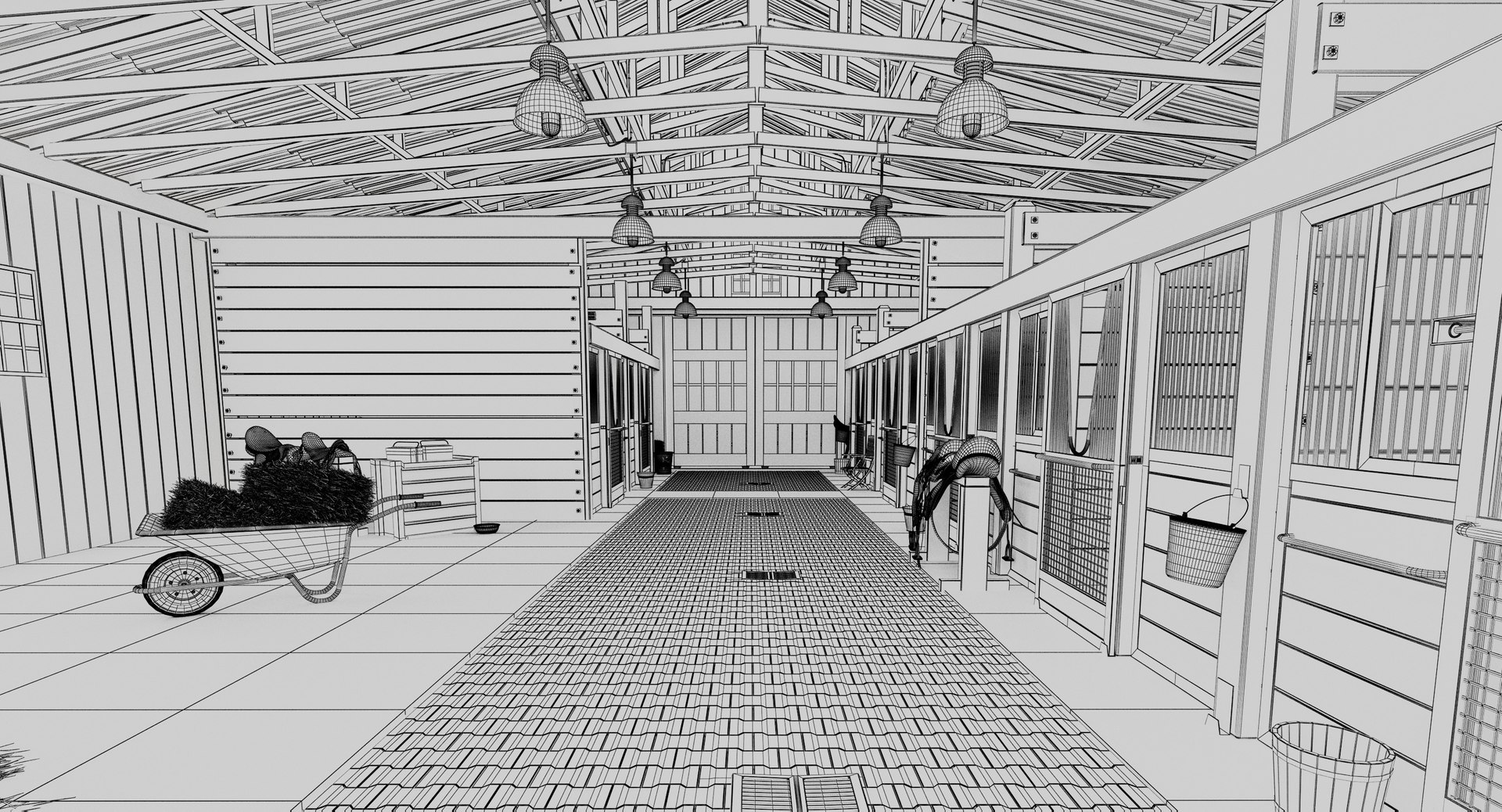 horse stable 3d model