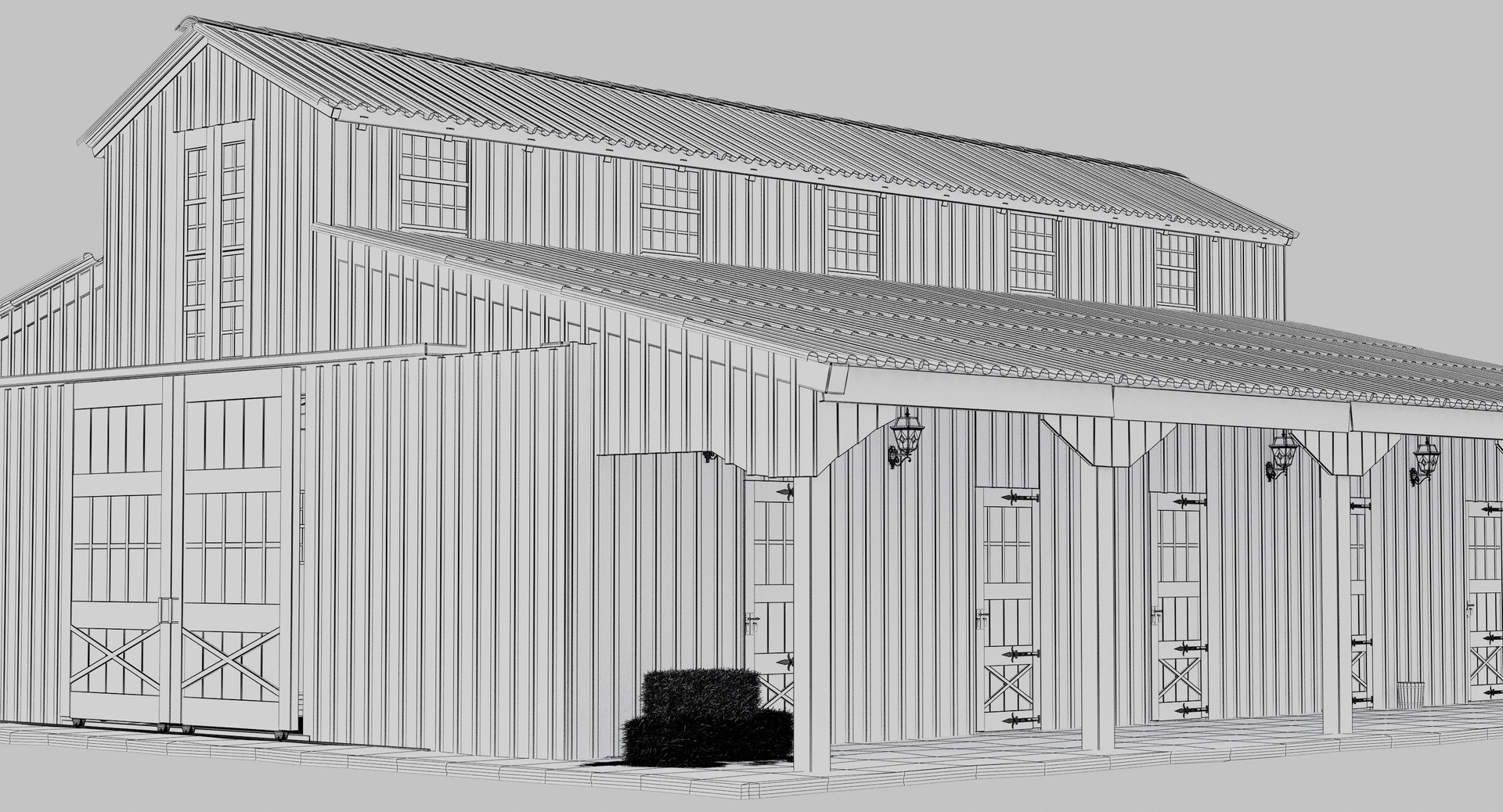 horse stable 3d model