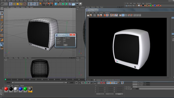 3d cartoon monitor model