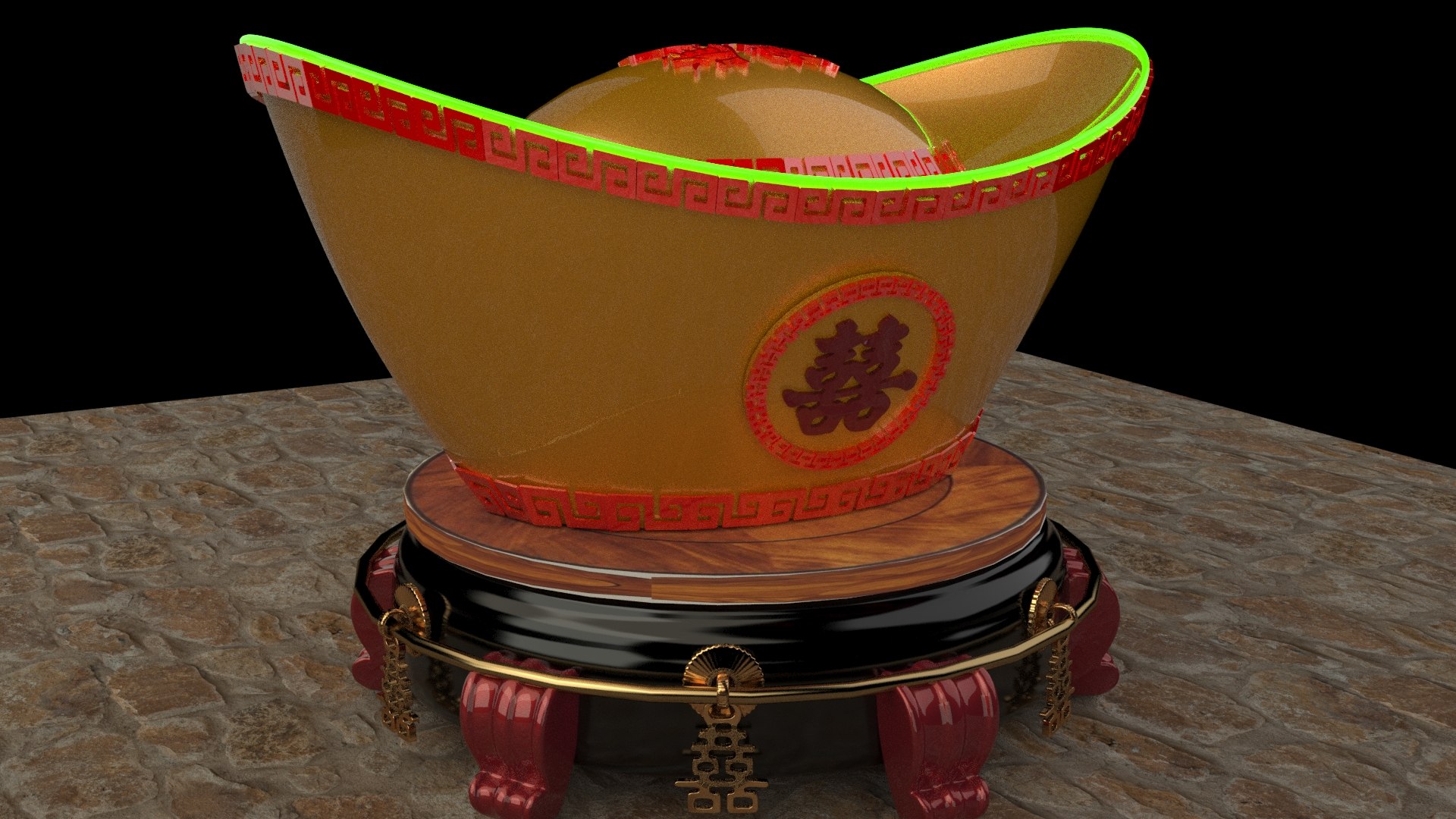 Chinese Gold Ingot 3D Model - TurboSquid 2136966