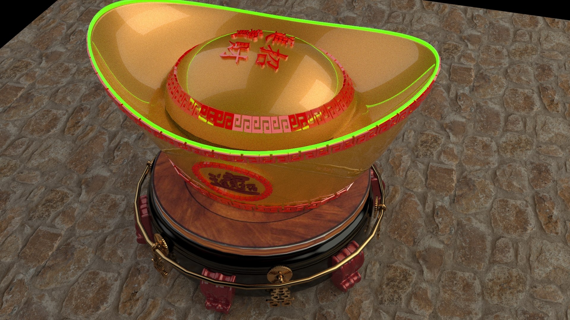 Chinese Gold Ingot 3D Model - TurboSquid 2136966