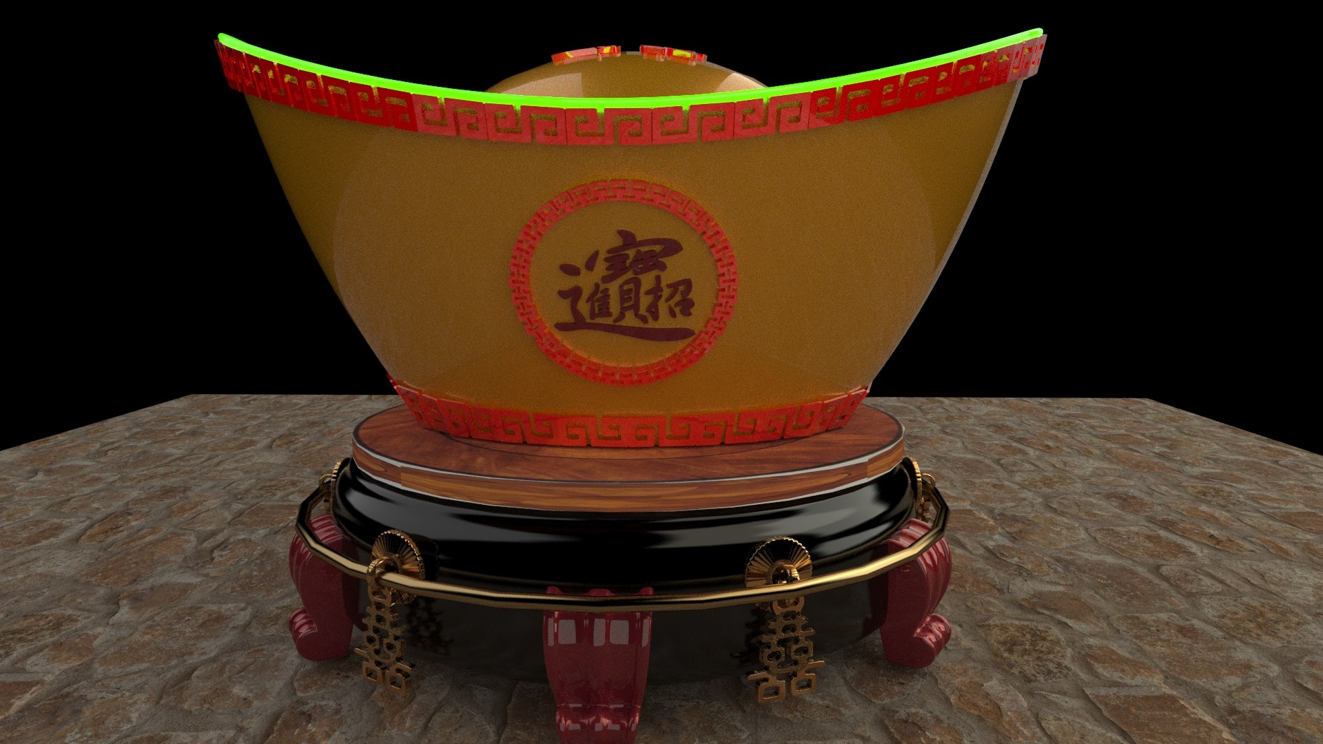 Chinese Gold Ingot 3D Model - TurboSquid 2136966