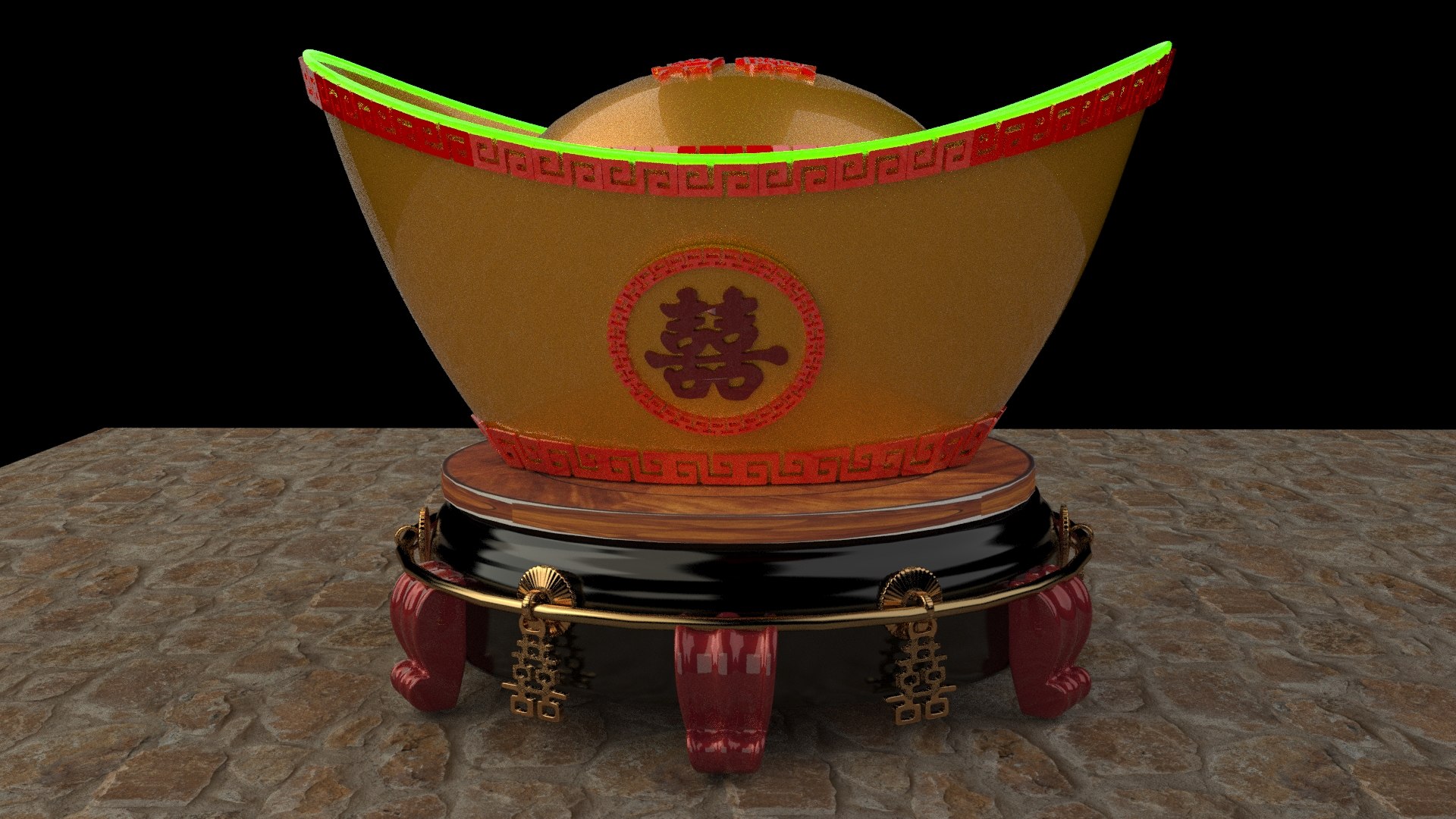 Chinese Gold Ingot 3D Model - TurboSquid 2136966
