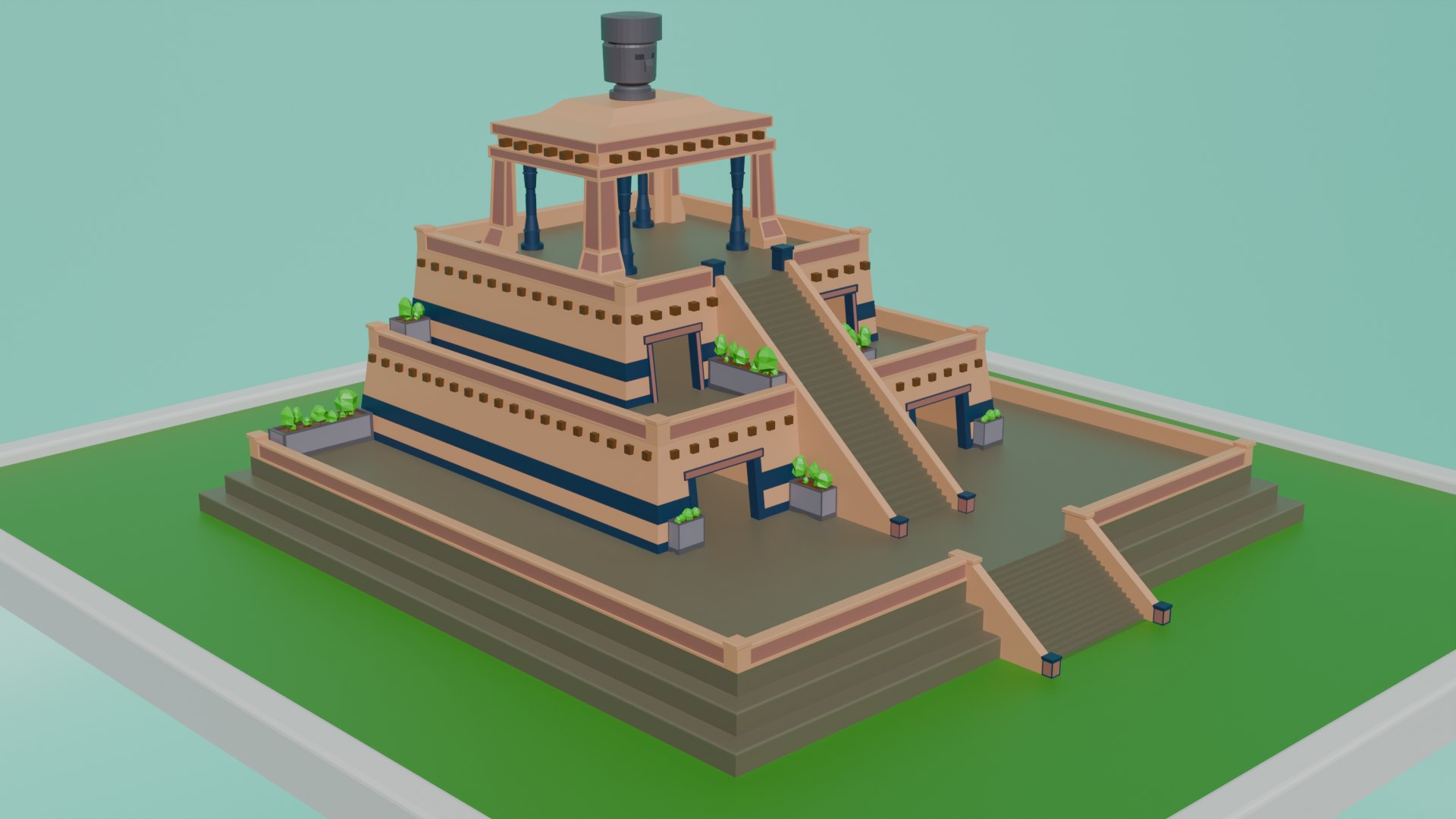 3D Low Poly Aztec Piramid - TurboSquid 2399976