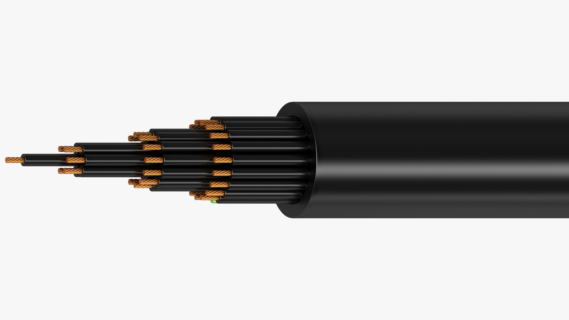 3d model electrical cables unarmored shielded