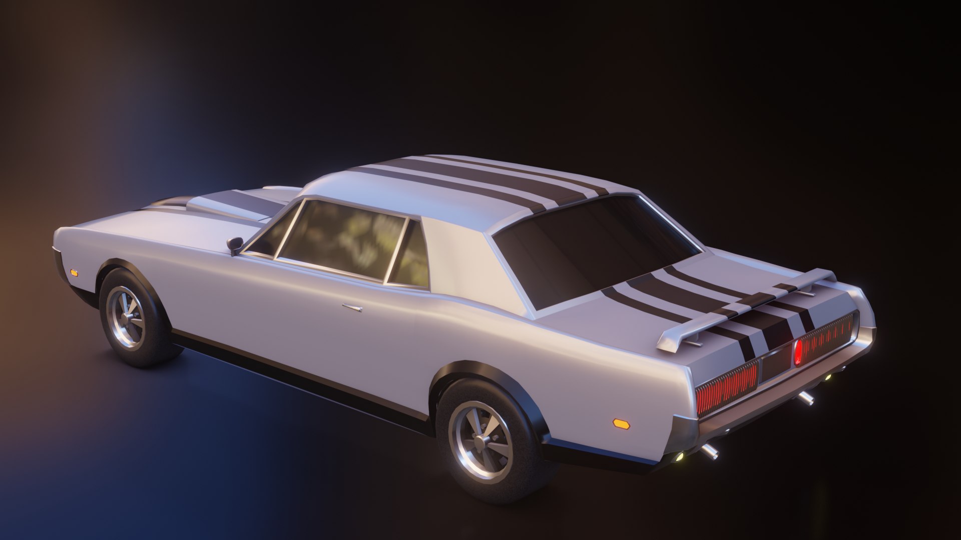 3D Muscle Cougar Xr1970 Blender Car Model - TurboSquid 1573283