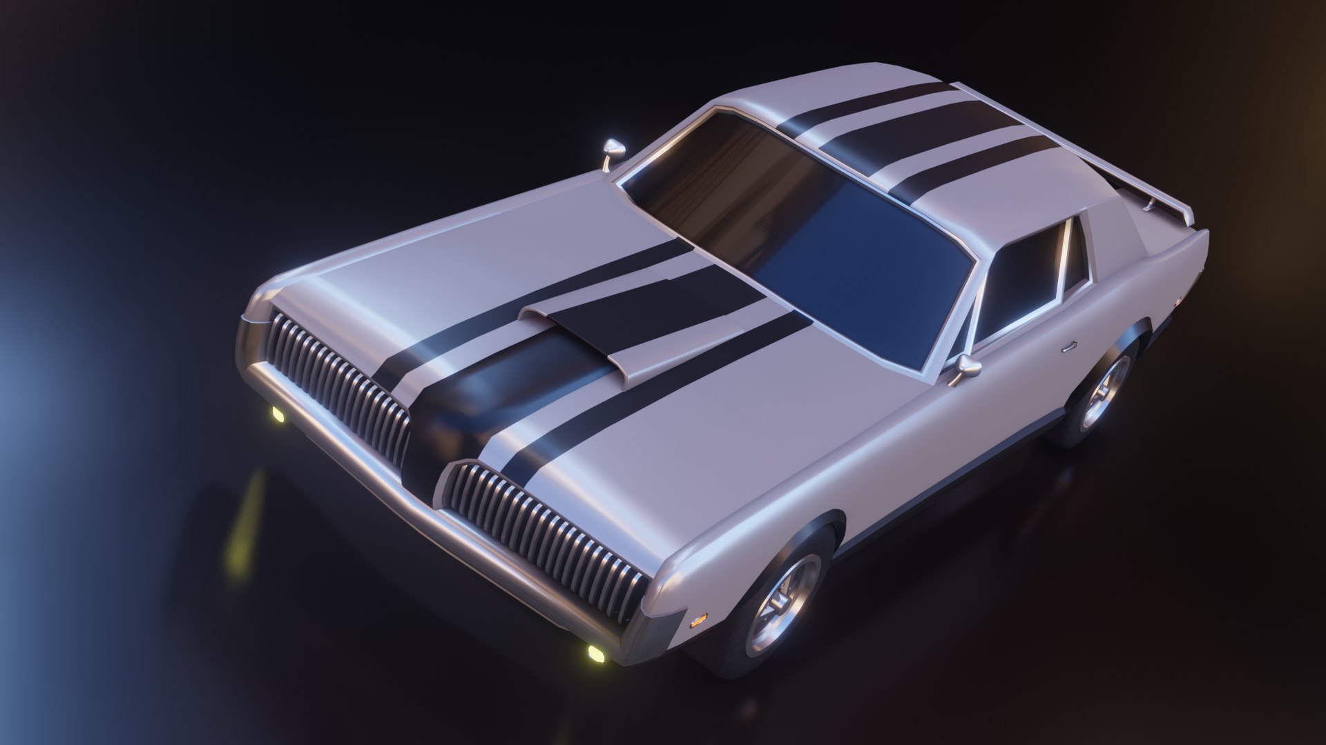 3D Muscle Cougar Xr1970 Blender Car Model - TurboSquid 1573283