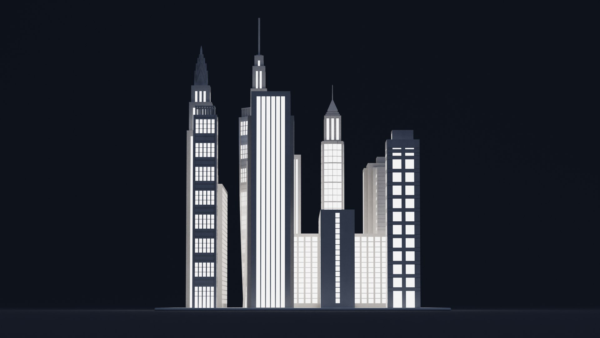3D Paper City Block Night Model - TurboSquid 2183953