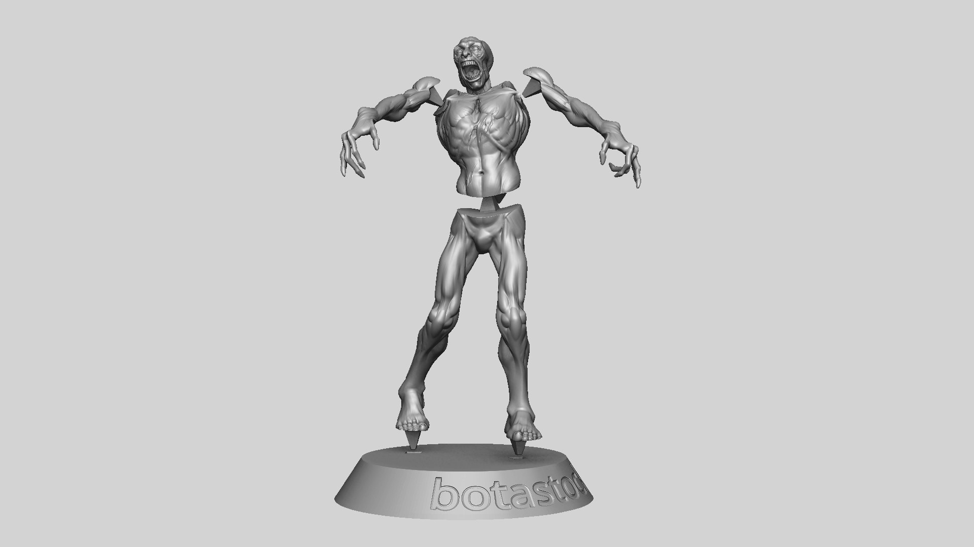 3D Model Zombie Undead In Epic Pose 1-5 3D Printable STL Pack ...