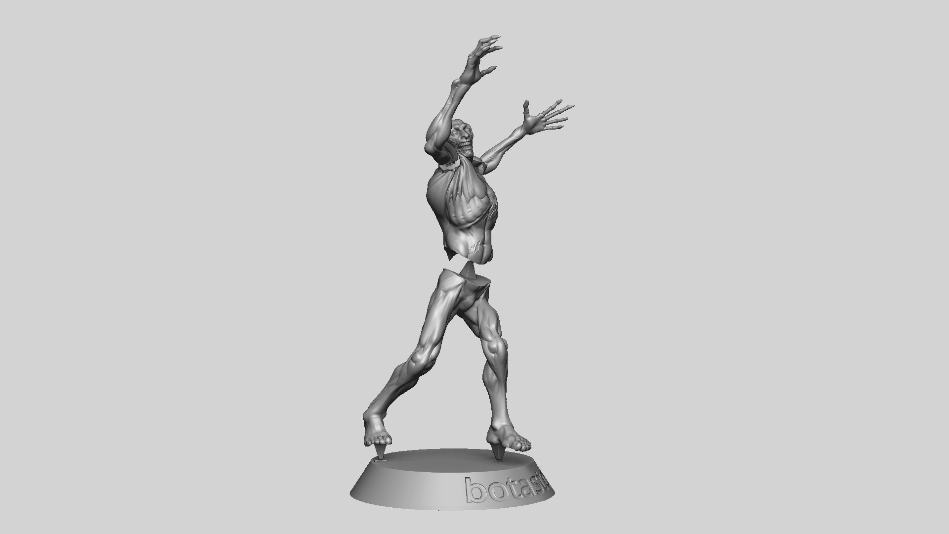 3D Model Zombie Undead In Epic Pose 1-5 3D Printable STL Pack ...