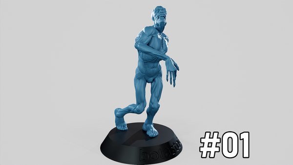 modelo 3d Zombie Undead in Epic Pose 1-5 3D Printable STL Pack ...